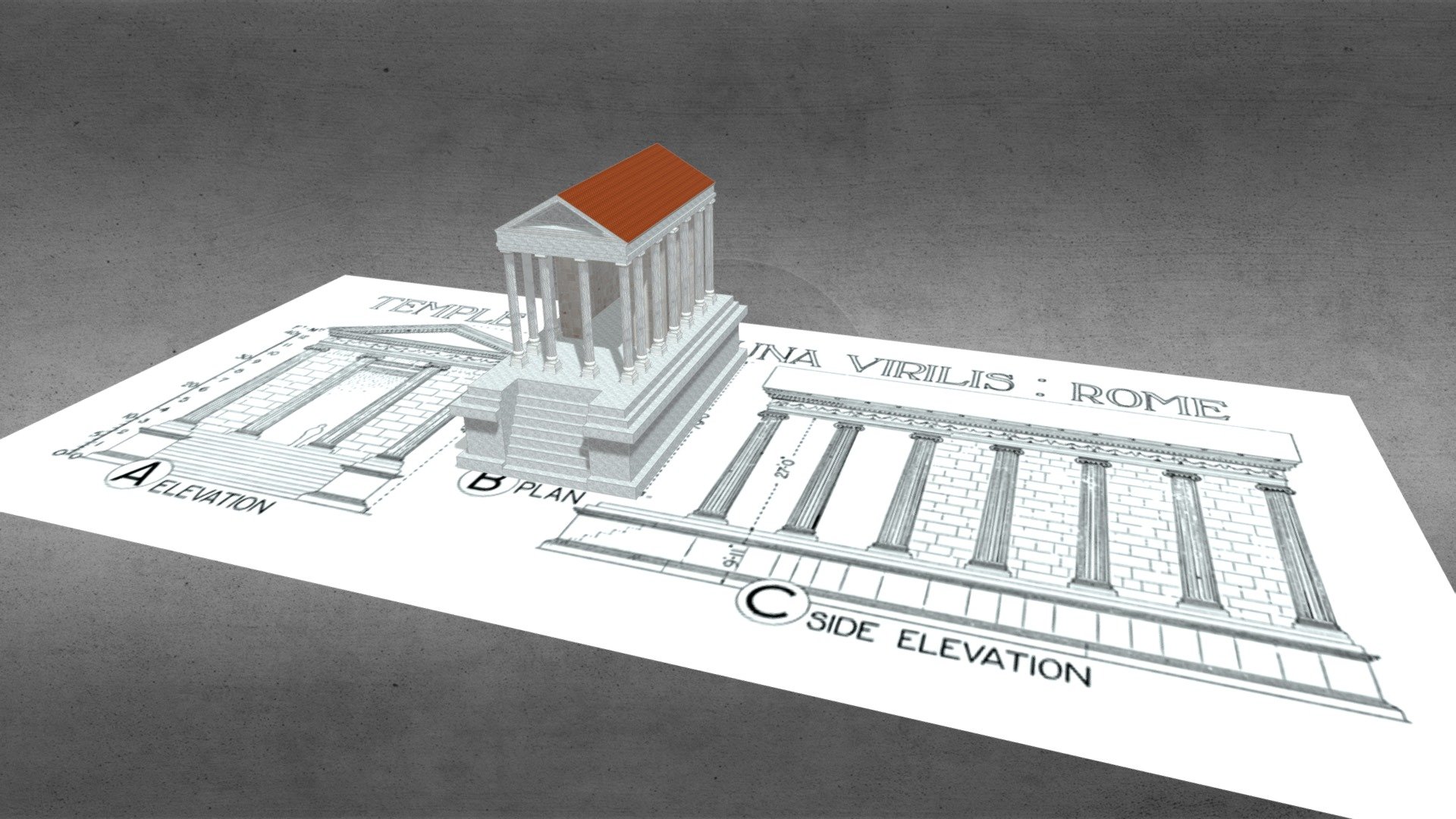 Temple of Fortuna Virilis, Rome - Download Free 3D model by ...