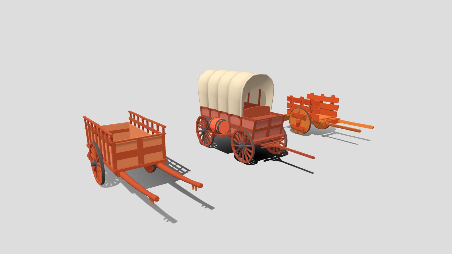 Low poly medieval pack wagons - Download Free 3D model by assetfactory ...