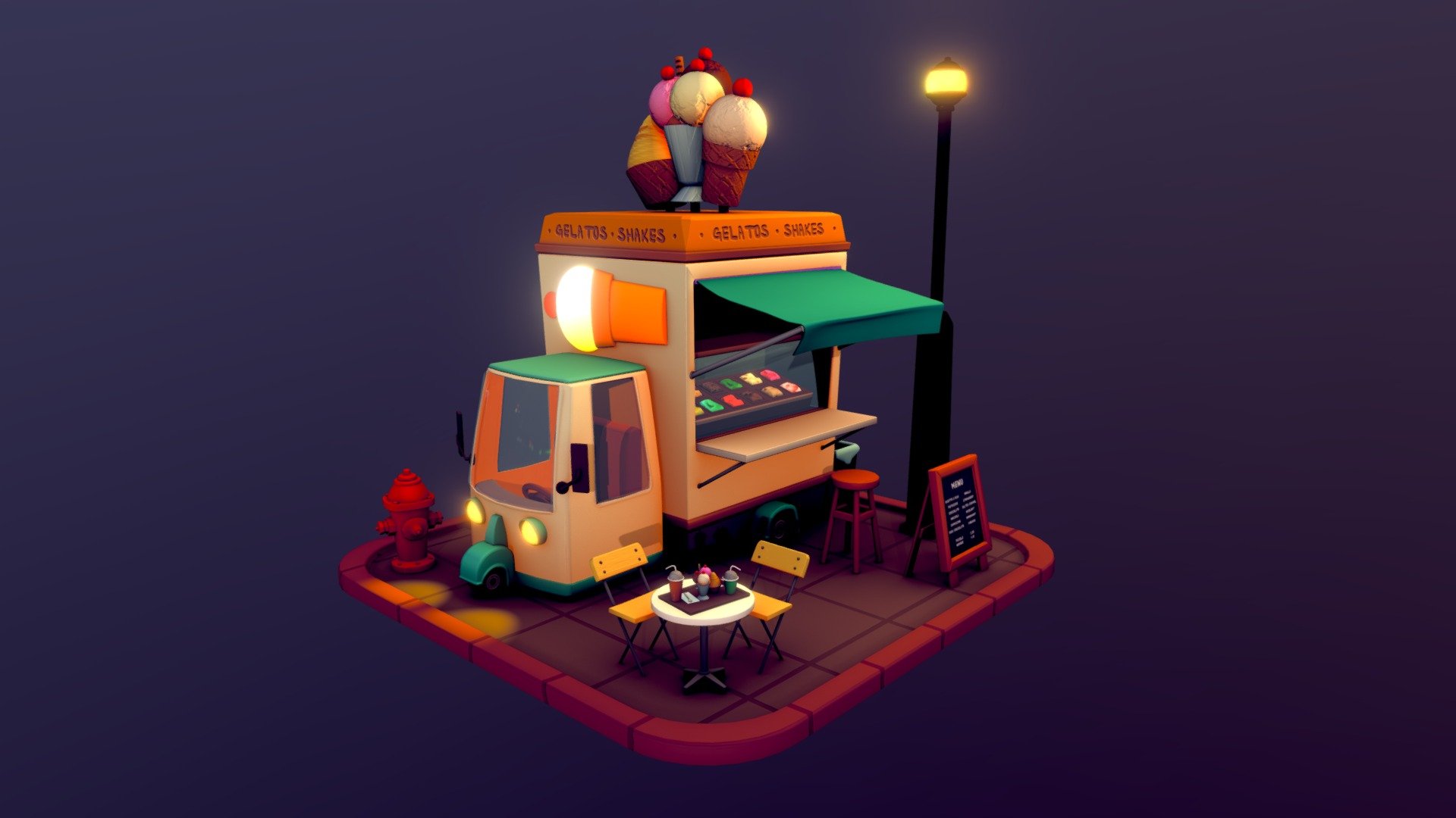 Gelato Truck - 3D model by keith (@keithangelabacad) [ed12b1b] - Sketchfab