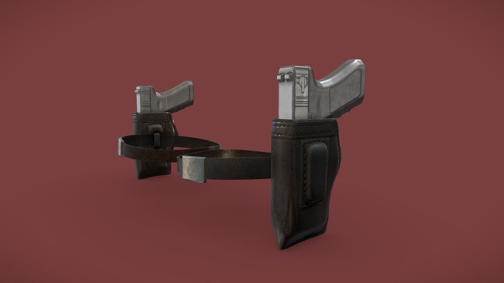 Leg Holsters And Guns - Buy Royalty Free 3D model by 3dia [ed192b2 ...