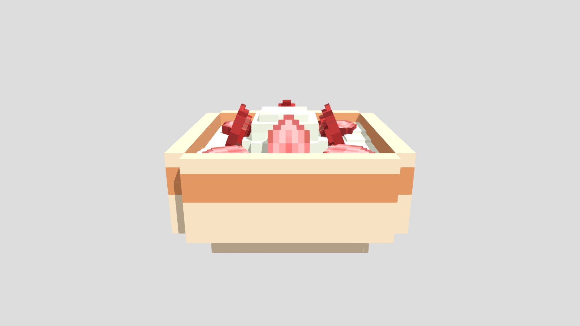 Strawberries with cream - 3D model by Nowko [ed1b9f1] - Sketchfab