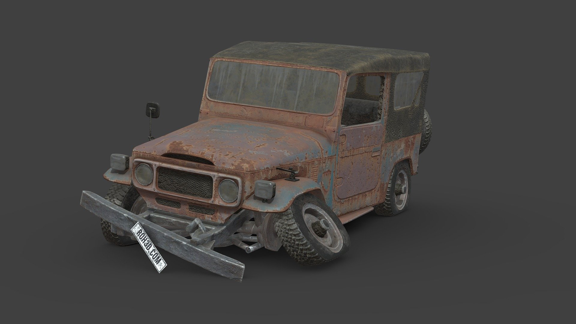 Abandoned Car - Toyota Land Cruiser - Buy Royalty Free 3D model by ...