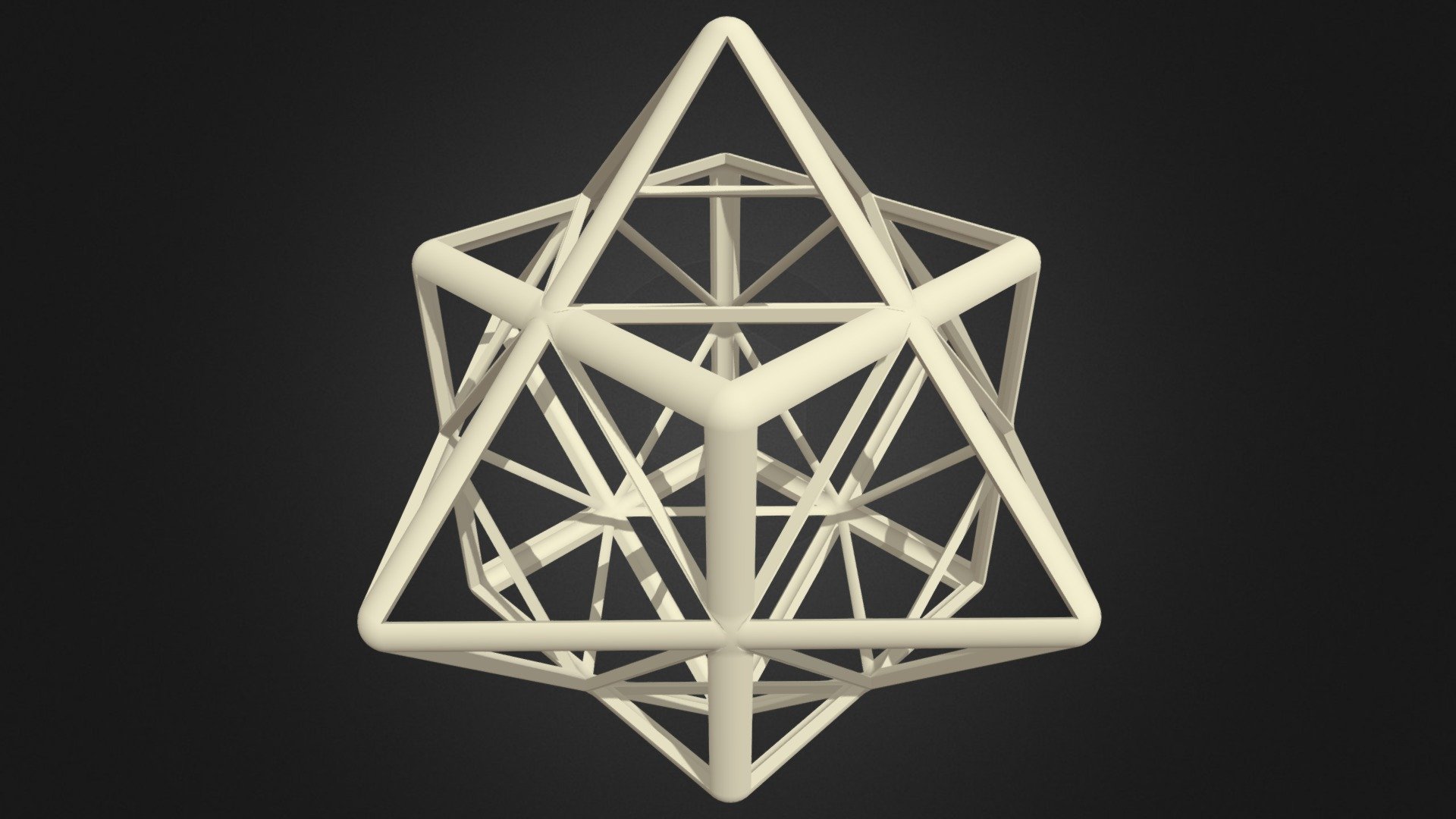 Wireframe First Stellation of Cuboctahedron - Buy Royalty Free 3D model ...
