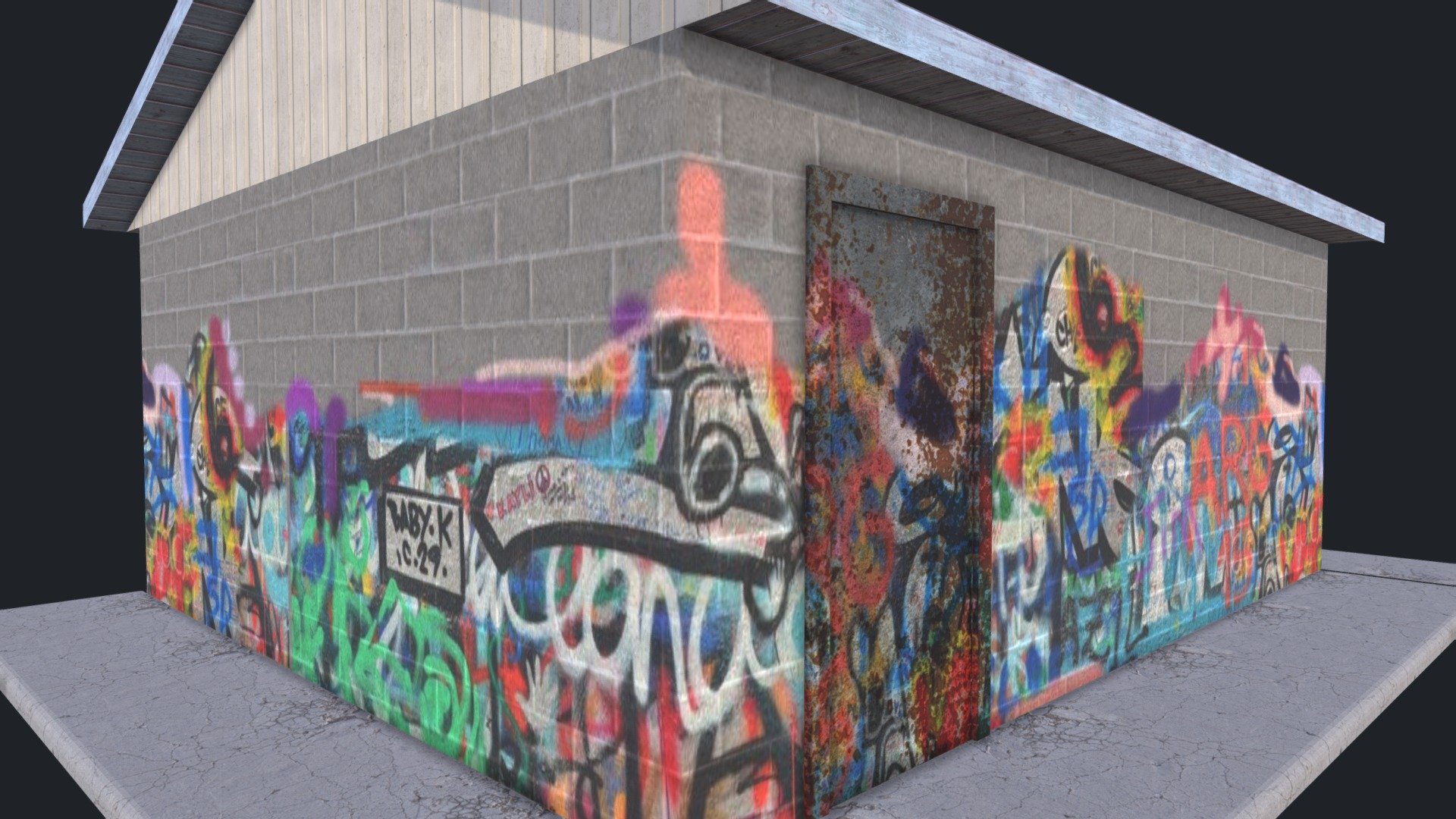 Graffiti Shed - Download Free 3D model by jimbogies [ed254c0] - Sketchfab