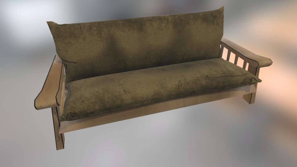 Futon - Download Free 3D model by c_irby_paint (@cirby2180) [ed25e9b ...