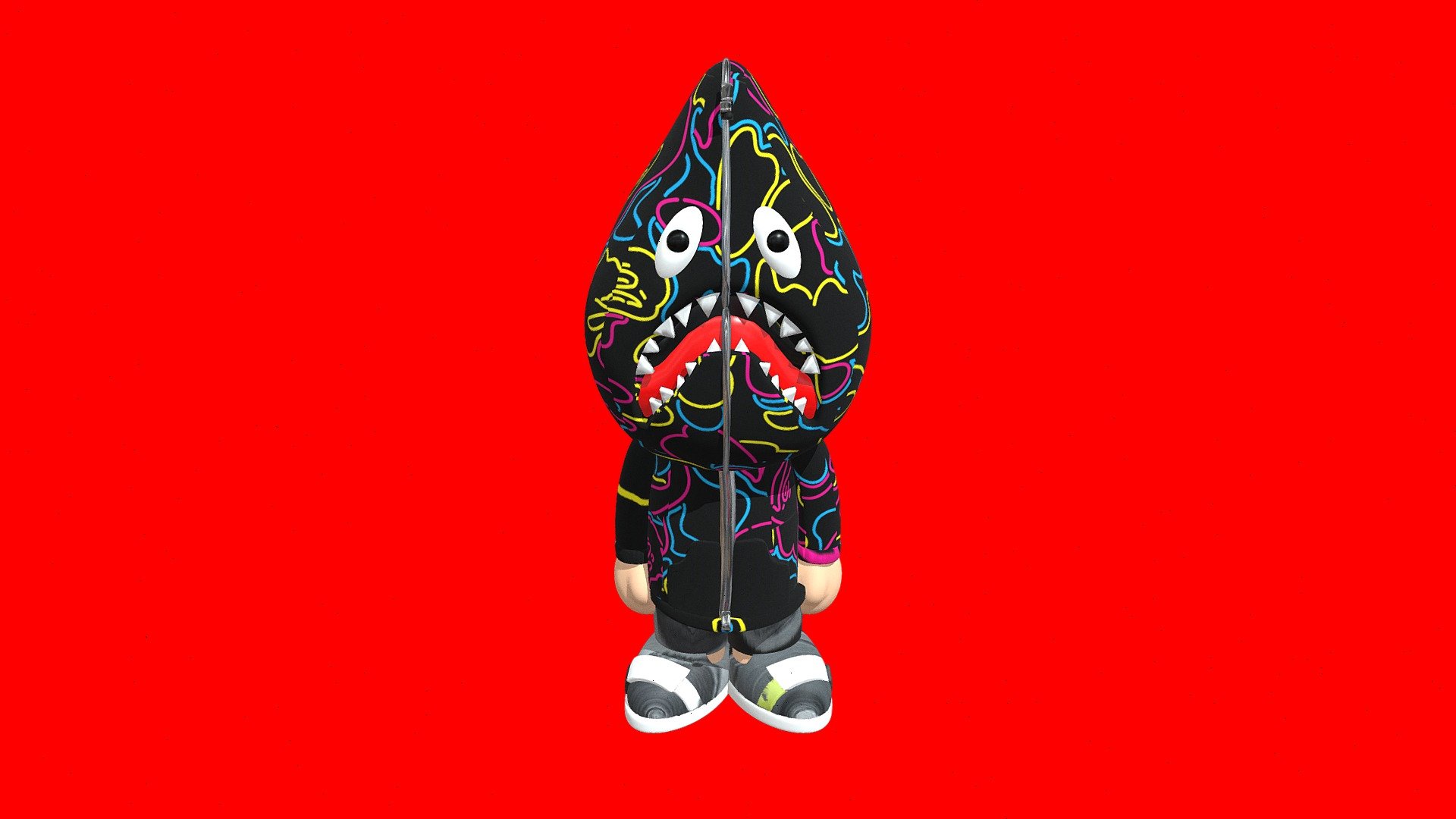 BAPE SHARK NEON CAMO - 3D model by obeyjef [ed2c81d] - Sketchfab