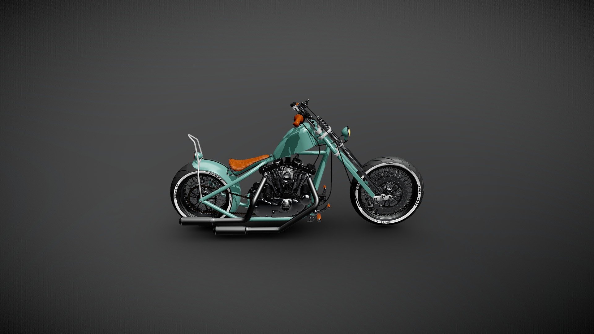 Custom Harley Davidson Chopper - Buy Royalty Free 3D model by Prazuci ...
