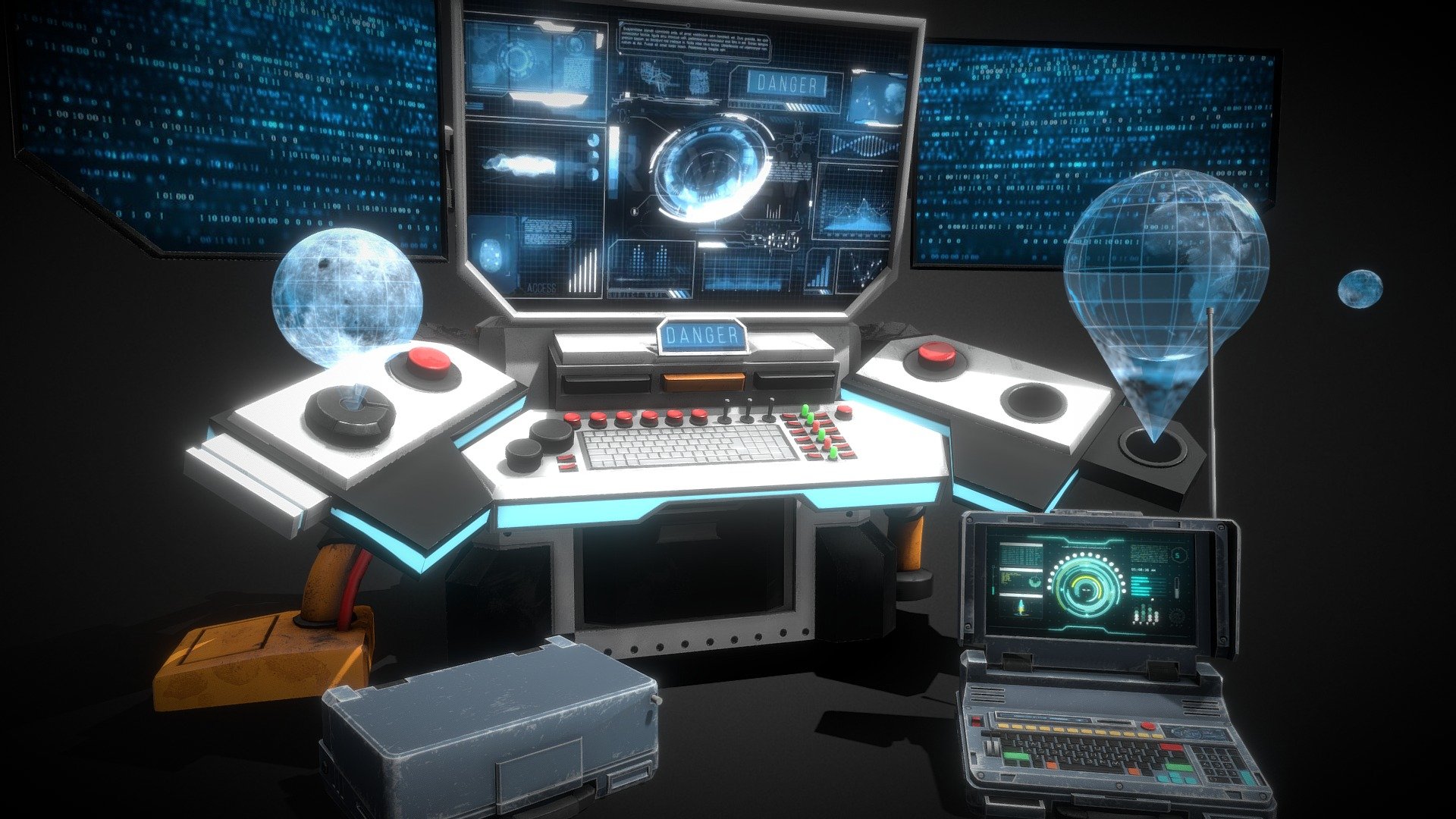 Scifi Mainframe and Portable Field Computer - Buy Royalty Free 3D model ...