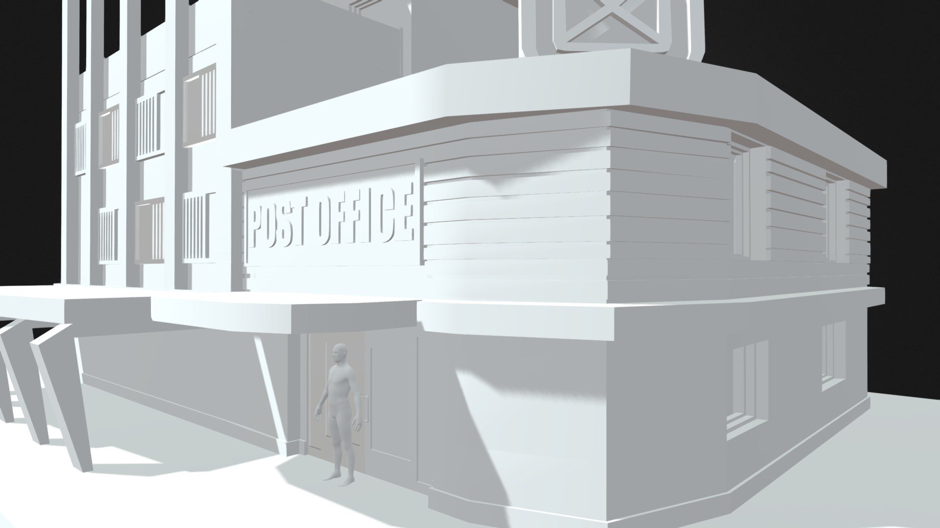 Low Poly 3d Post office / Building - 3D model by niketan [ed308d9 ...