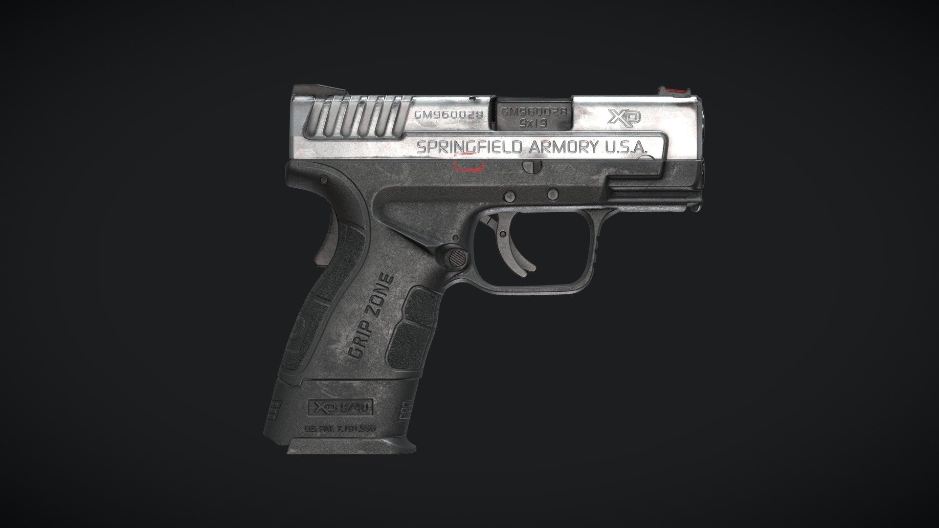 Springfield XD-MOD2 - Silver - 3D model by Orshia 3D (@TalhaHelvaci ...
