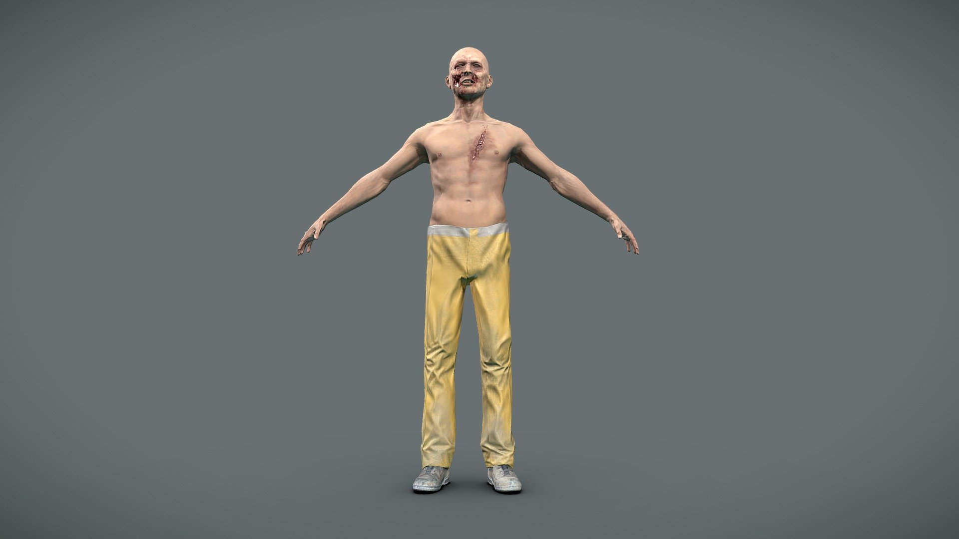 Zombie Male 2 - Buy Royalty Free 3D model by l0wpoly [ed35196 ...