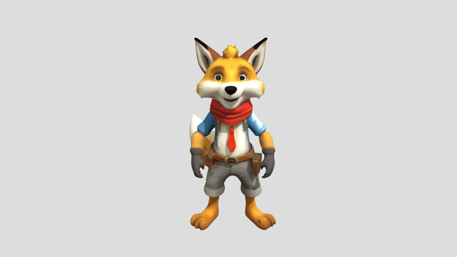 Anthropomorphic cartoon fox - 3D model by shivashiv95 [ed3867f] - Sketchfab