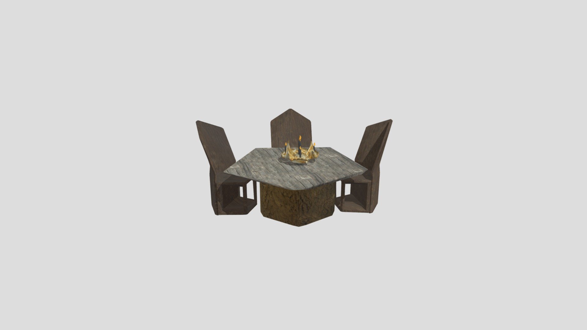 table candle and chair - 3D model by Apotheous (@Apoth) [ed40cef ...
