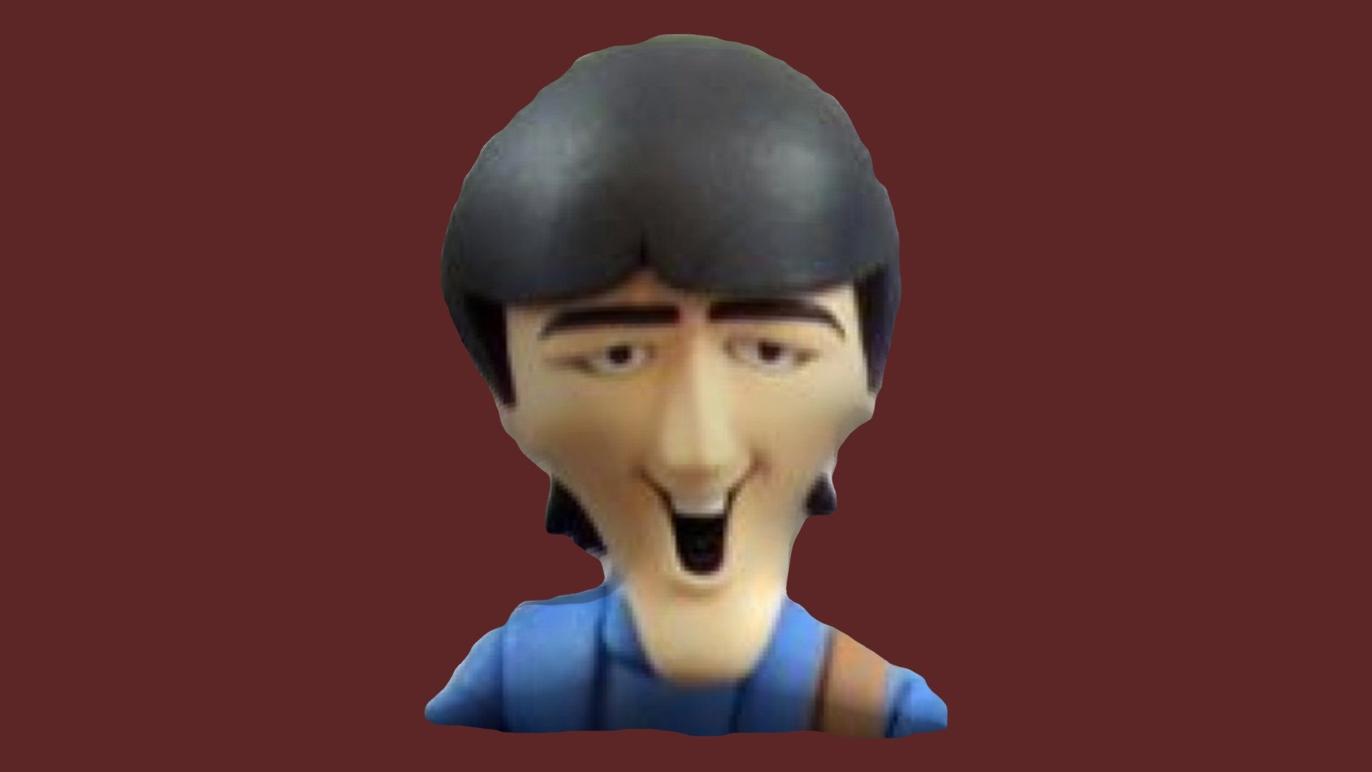 Beatles - Cartoon - 1 - George Harrison Head - Download Free 3D model ...