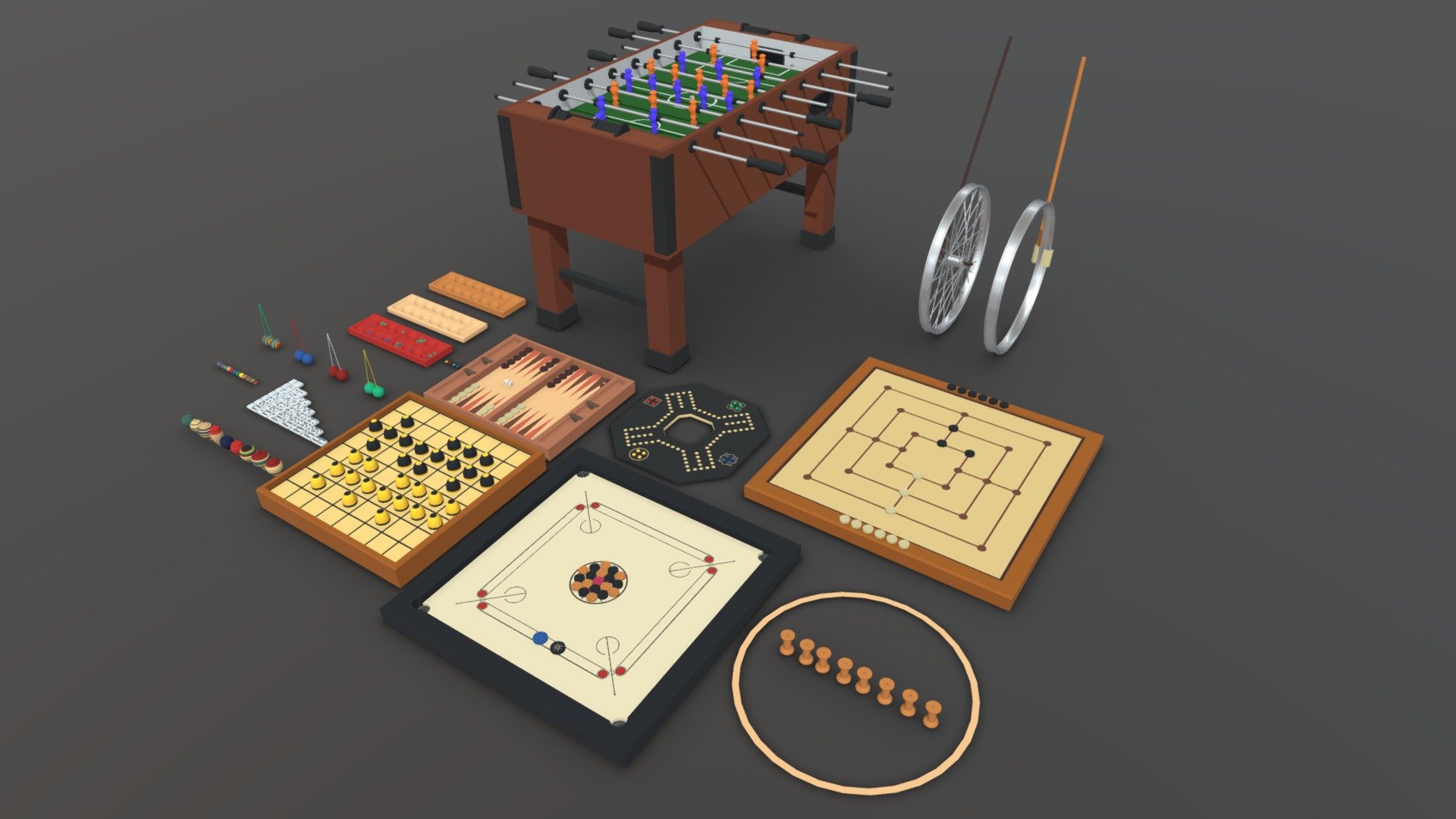 Traditional Games Pack - Buy Royalty Free 3D model by KloWorks [ed4f6be ...