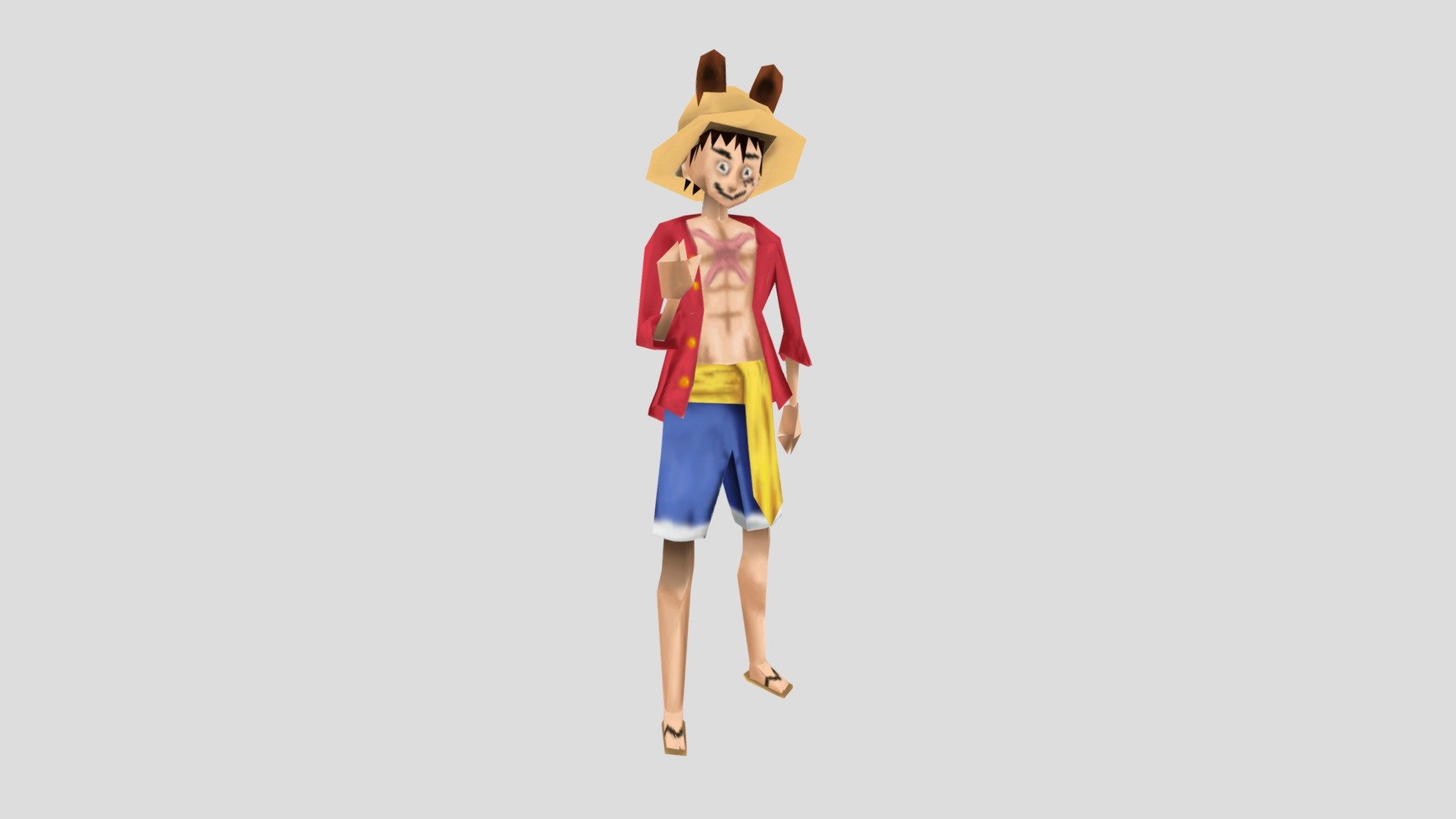 Luffy_Low_Poly - 3D model by RubenSelf [ed5296b] - Sketchfab