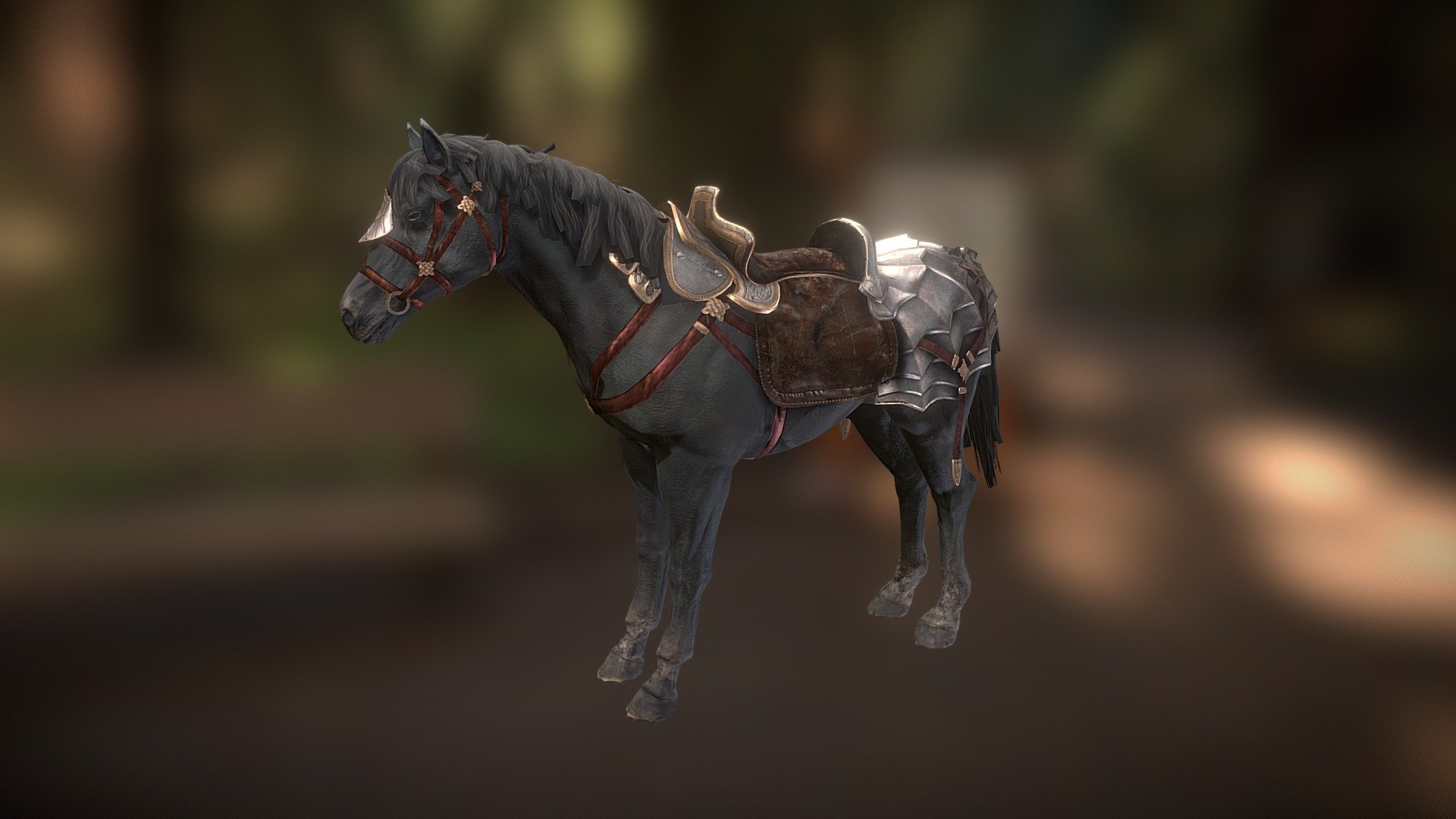 Combat Horse 4 (PBR, 2K, ANIM) - 3D model by Tokyo Designer Gakuin ...