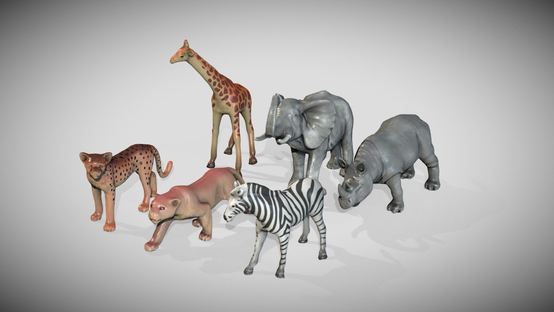 Toys Safari Animals - 3D model by johnbensoncg [ed5c708] - Sketchfab