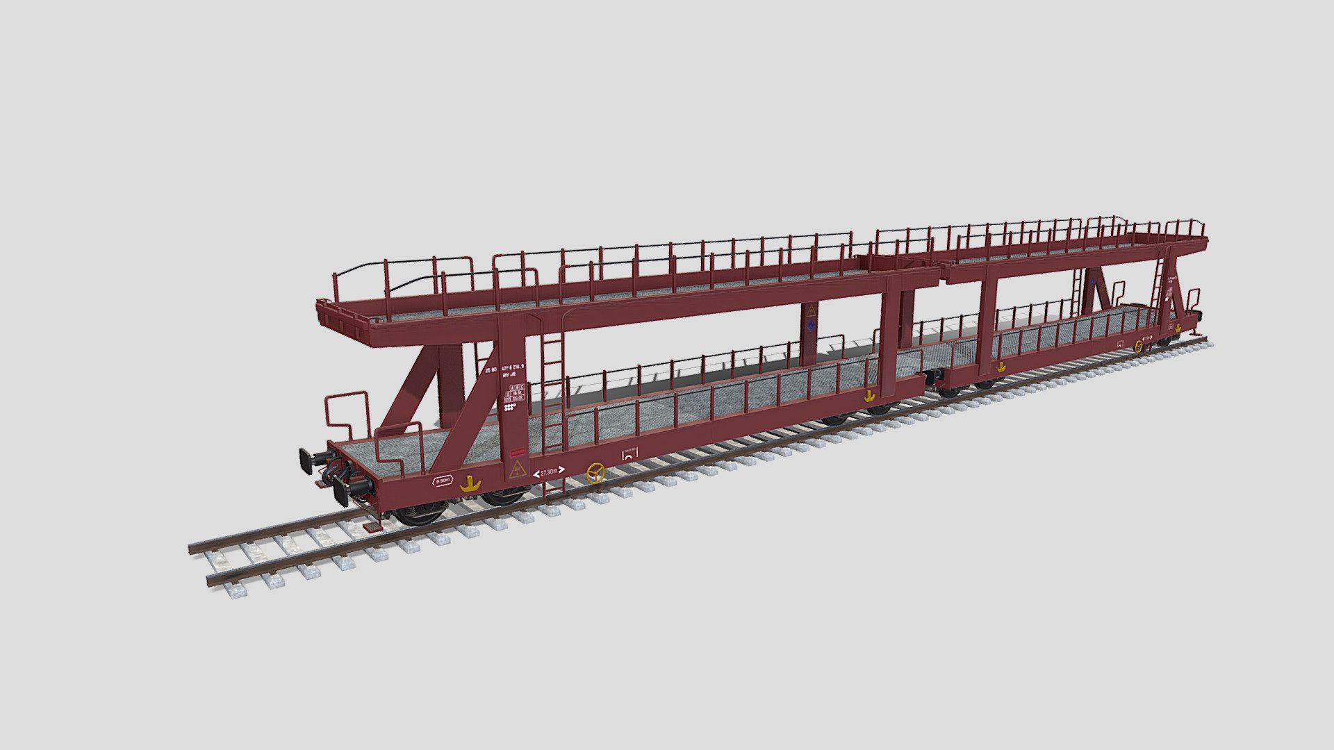 CFR Auto Carrier Rail Car V2 - Buy Royalty Free 3D model by ...