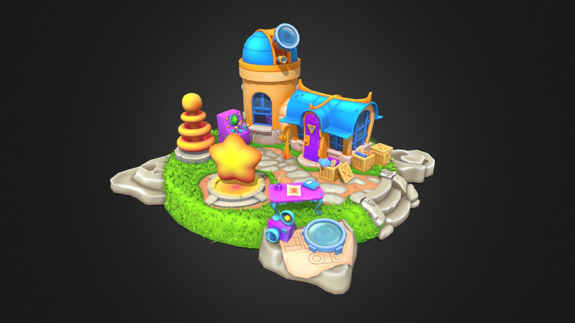 stargazer's house stylized - 3D model by centaurus21 [ed68900] - Sketchfab