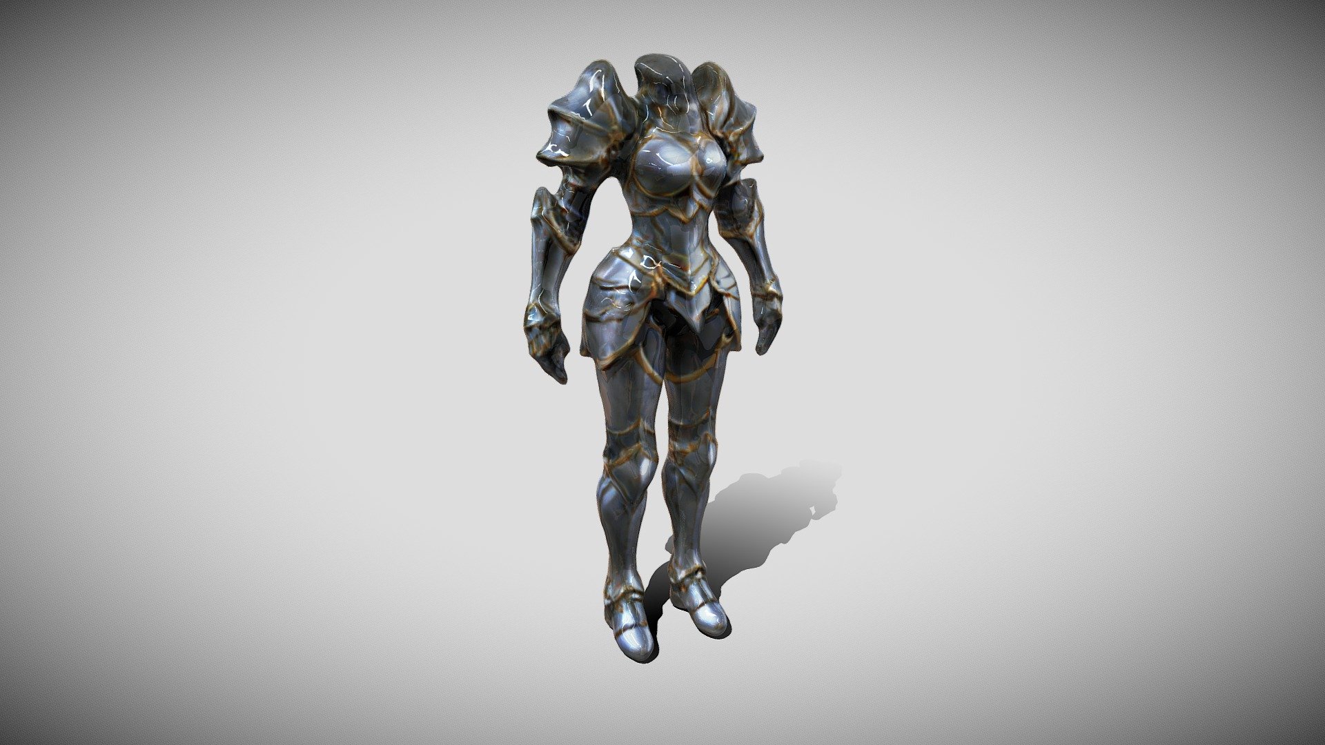 Silver female fantasy armor set - 3D model by cristopherjg [ed732c0 ...