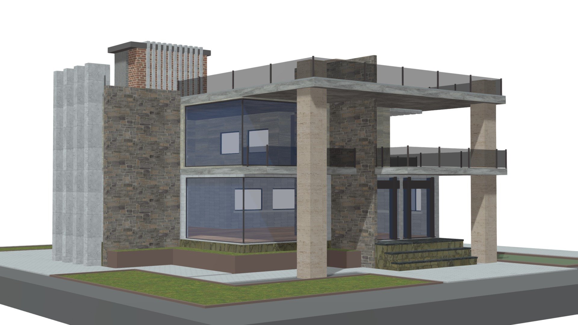 Modern luxury villa house buildinG home design - Download Free 3D model by zigurat architecture ...