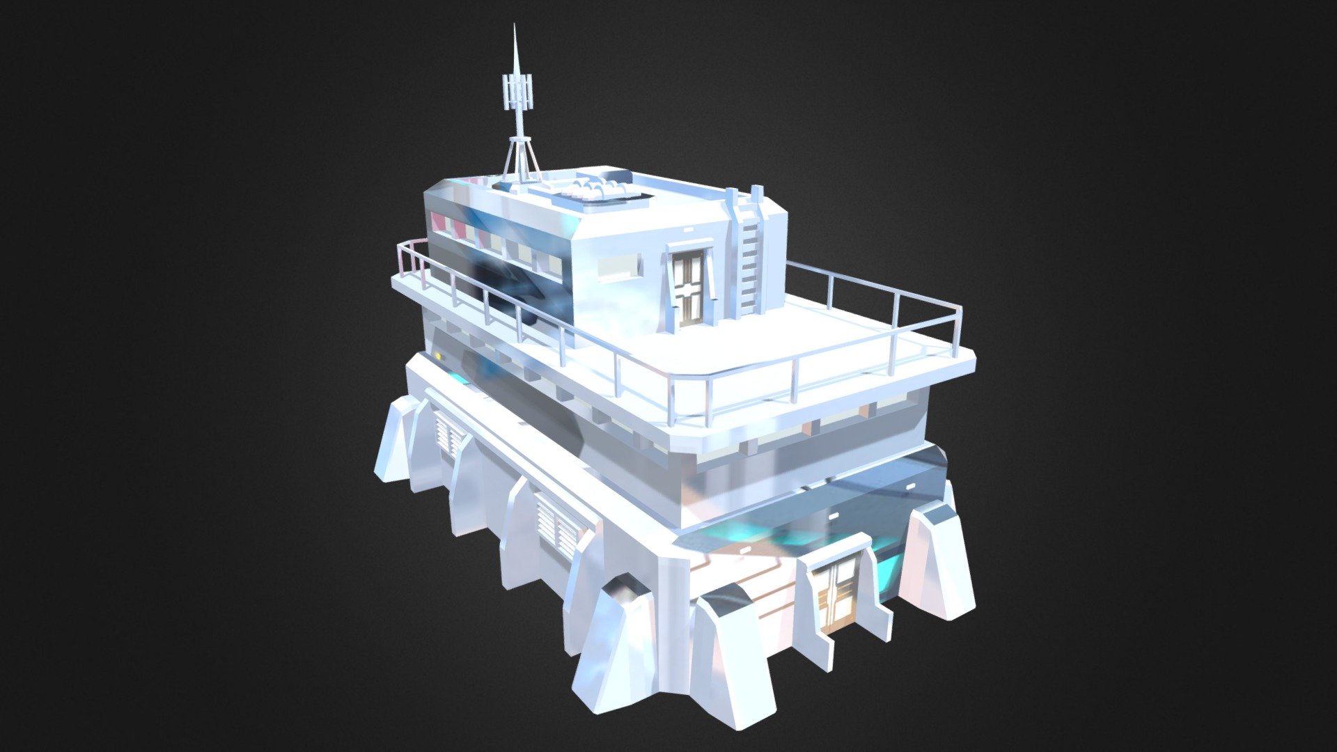 Low poly Sci-fi Buildings - Download Free 3D model by Aditya Voxel ...