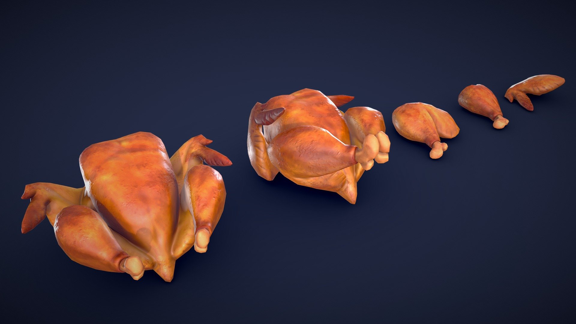 Stylized Chicken Roasted - Low Poly - Buy Royalty Free 3D model by ...