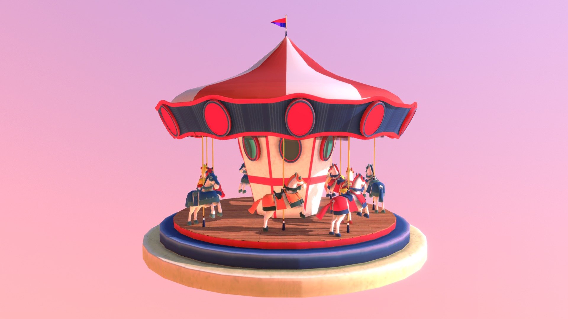 Merry Go Round - 3D model by Virtual Reality (@simulanis) [ed7b0fe ...