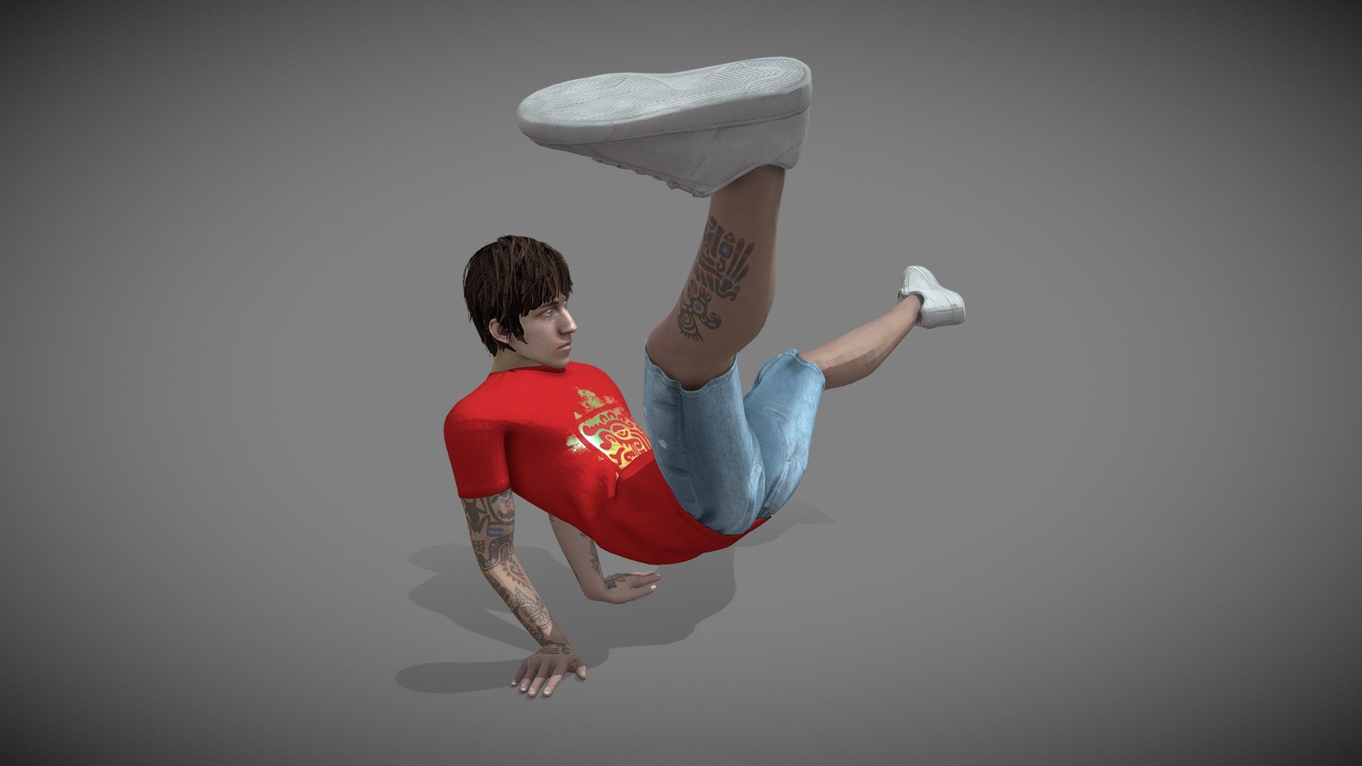 Animated 3D Character Breakdancer Dancing Flair - 3D model by ...
