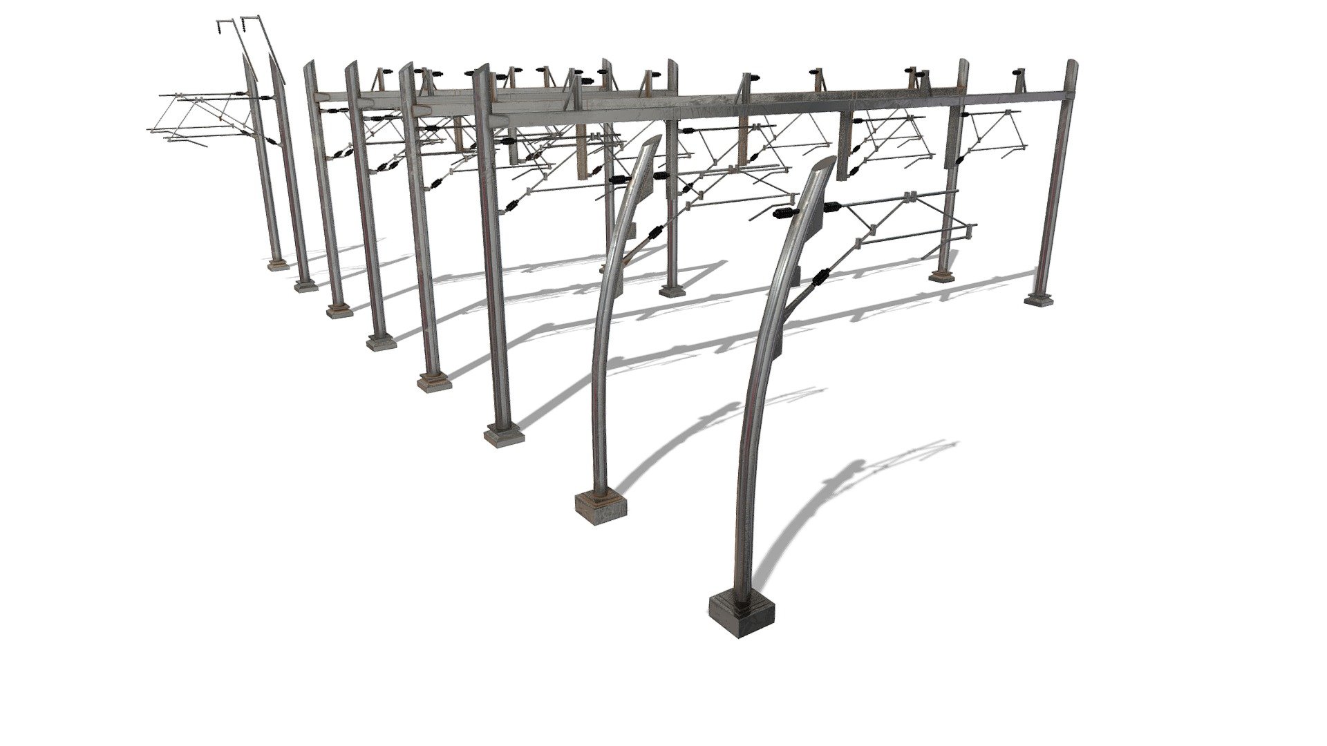 Train / Rail / Railway Power Lines - Buy Royalty Free 3D model by ...