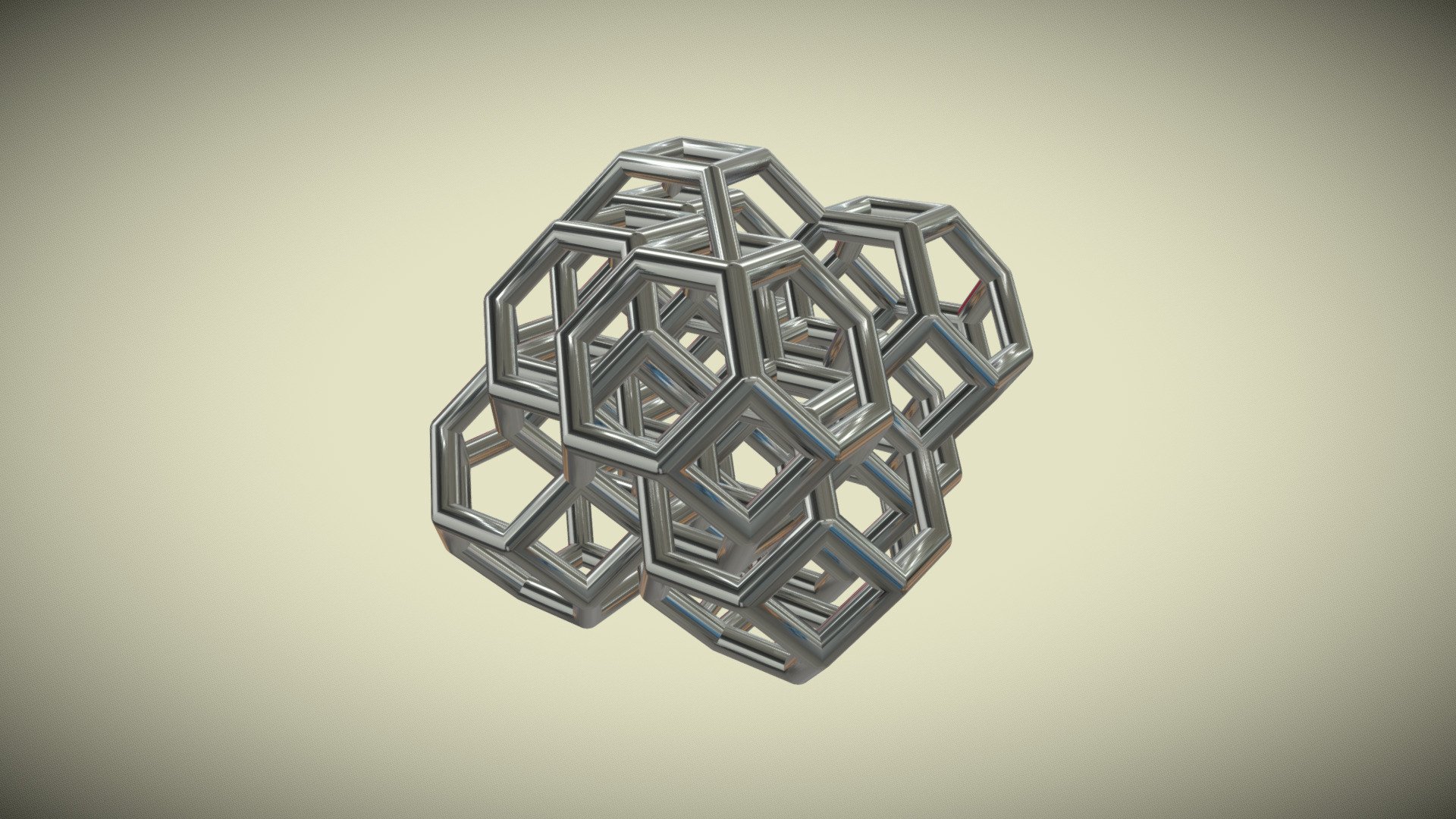 Truncated Octahedron Lattices Interlocked Buy Royalty Free 3d Model