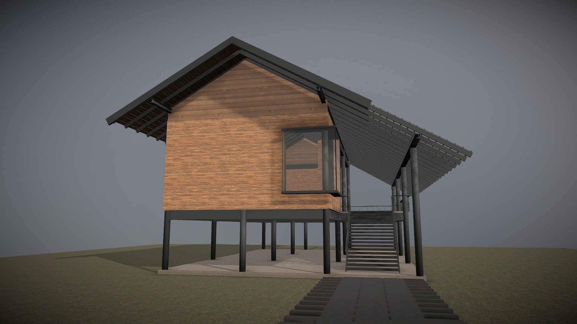 Tropical house - Buy Royalty Free 3D model by Jinda (@jindaarch ...