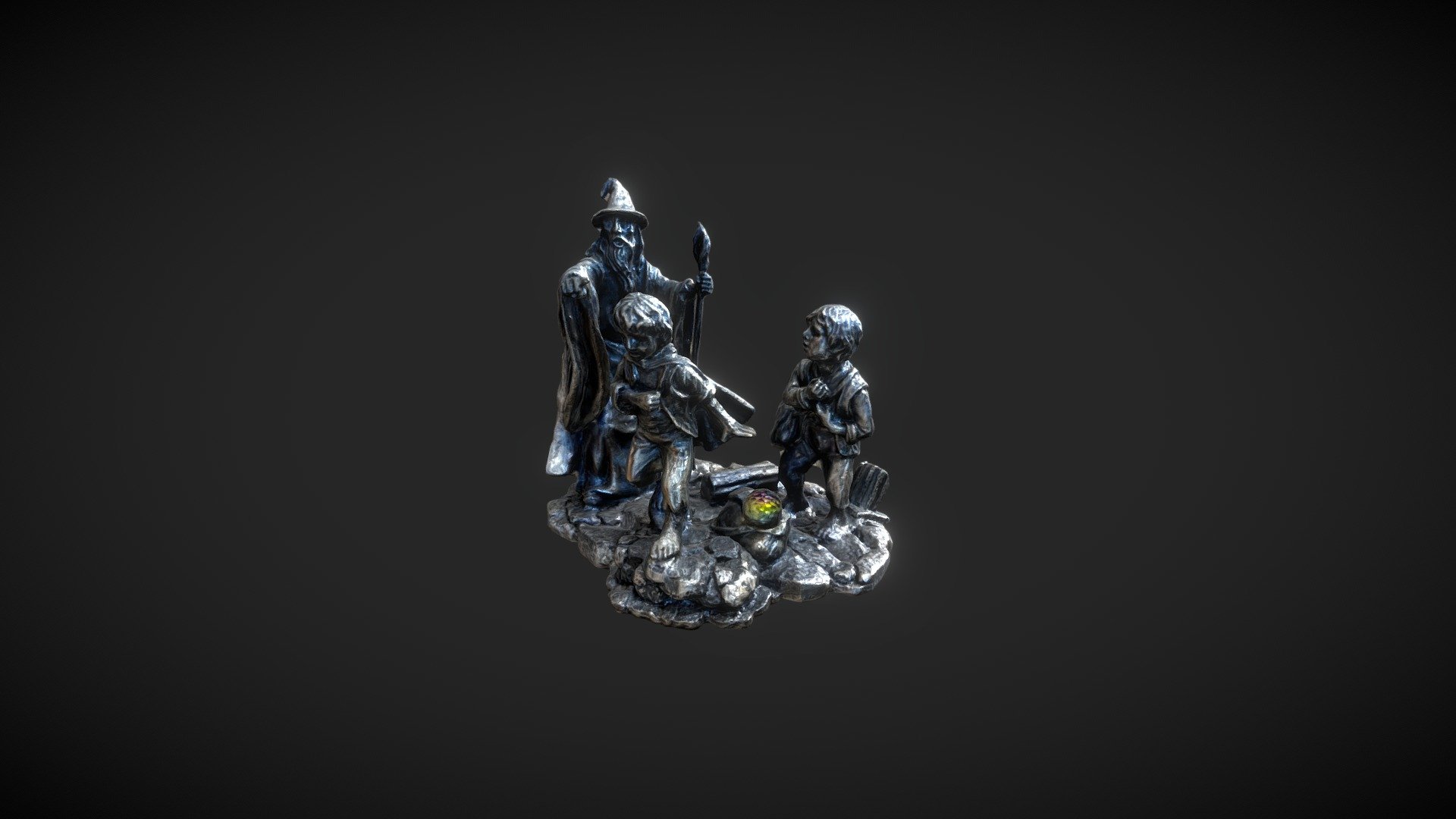 Gandalf and the Hobbits Statue - 3D model by thehogarthworkshop ...