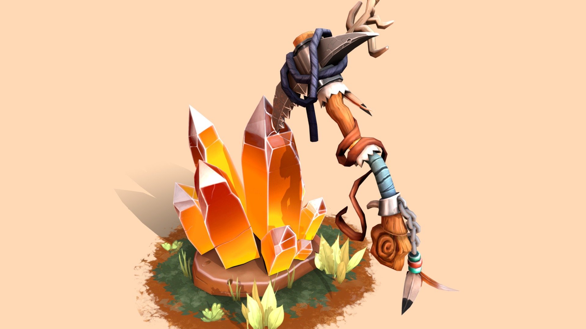 Weaponcraft Assignment: Amber Pickaxe - 3D model by dayelldegraaf ...