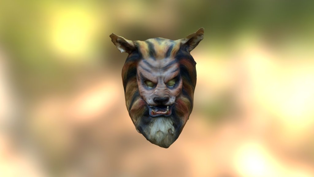 Tiger mask in silicone on a dummy head - 3D model by Makeup-FX.com ...