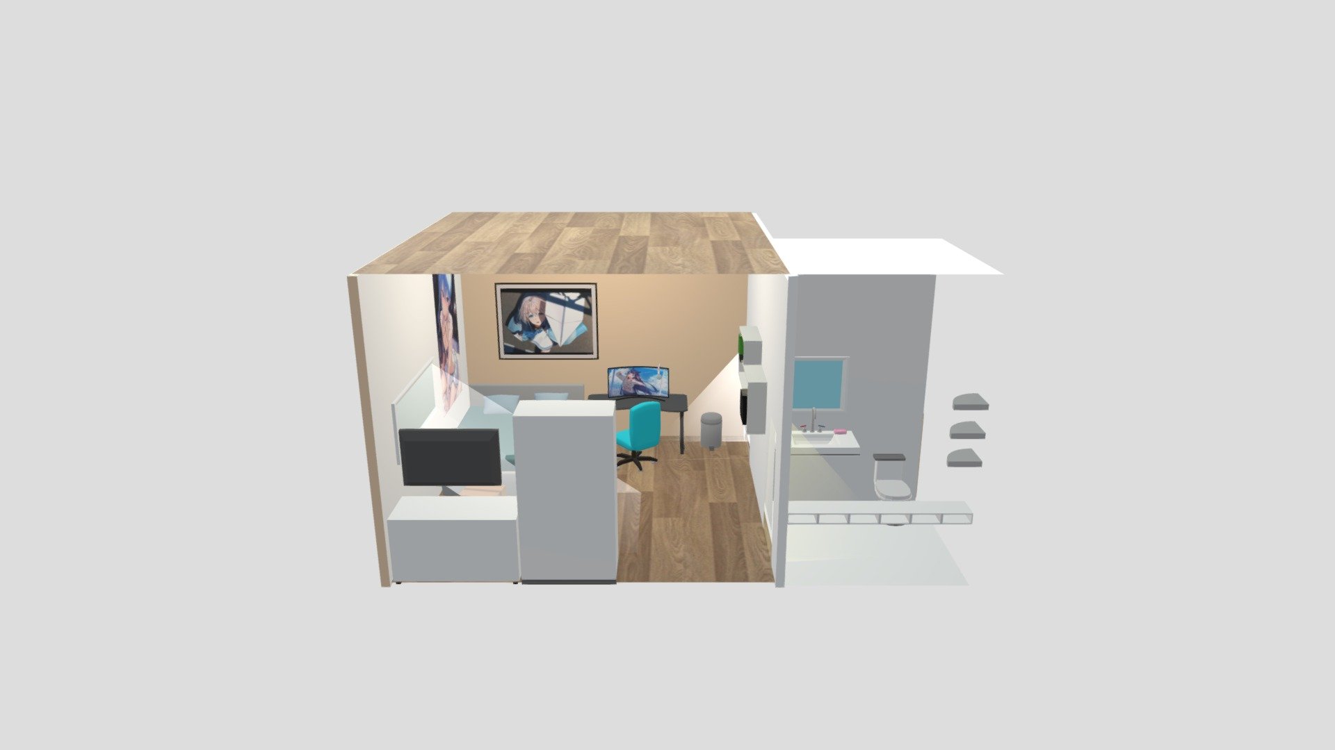 room wall - 3D model by LalalaMan [ed9af3c] - Sketchfab