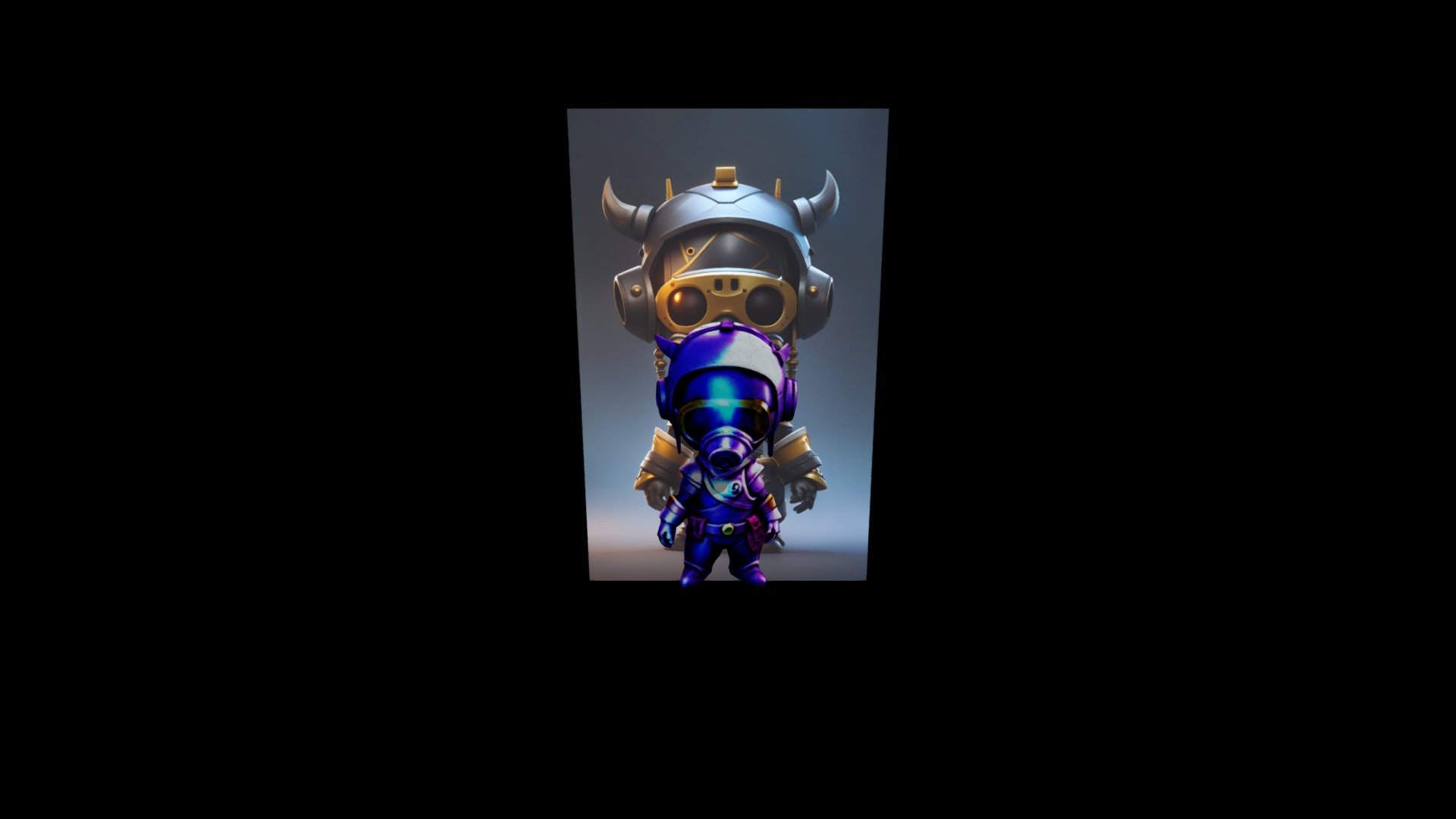 a of a cartoon character wearing a gas mask, be - Download Free 3D ...