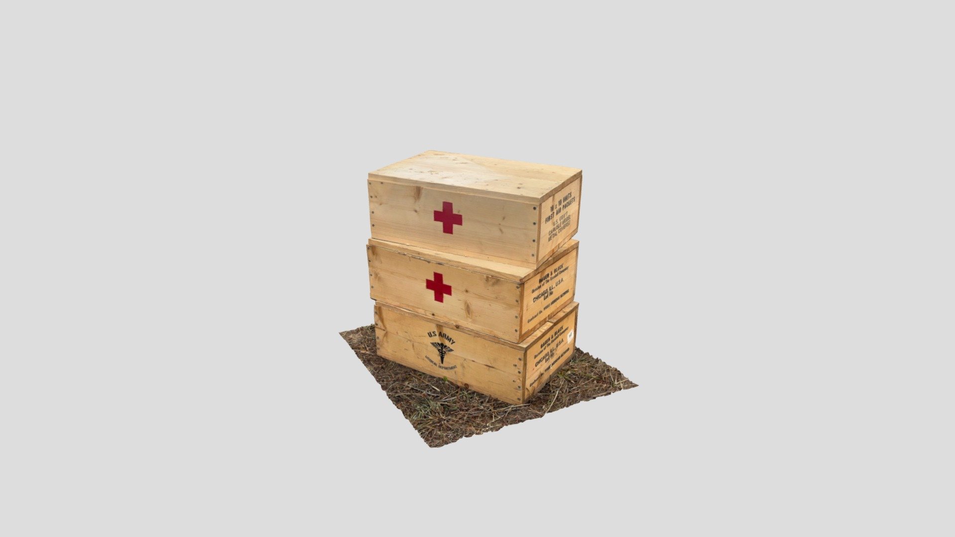 US Army WW2 medical supply boxes - Buy Royalty Free 3D model by arabist ...