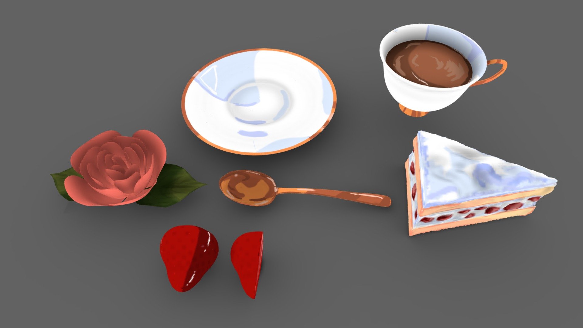 Tea Time (Asset Pack) - 3D model by ayushikv [ed9fd37] - Sketchfab