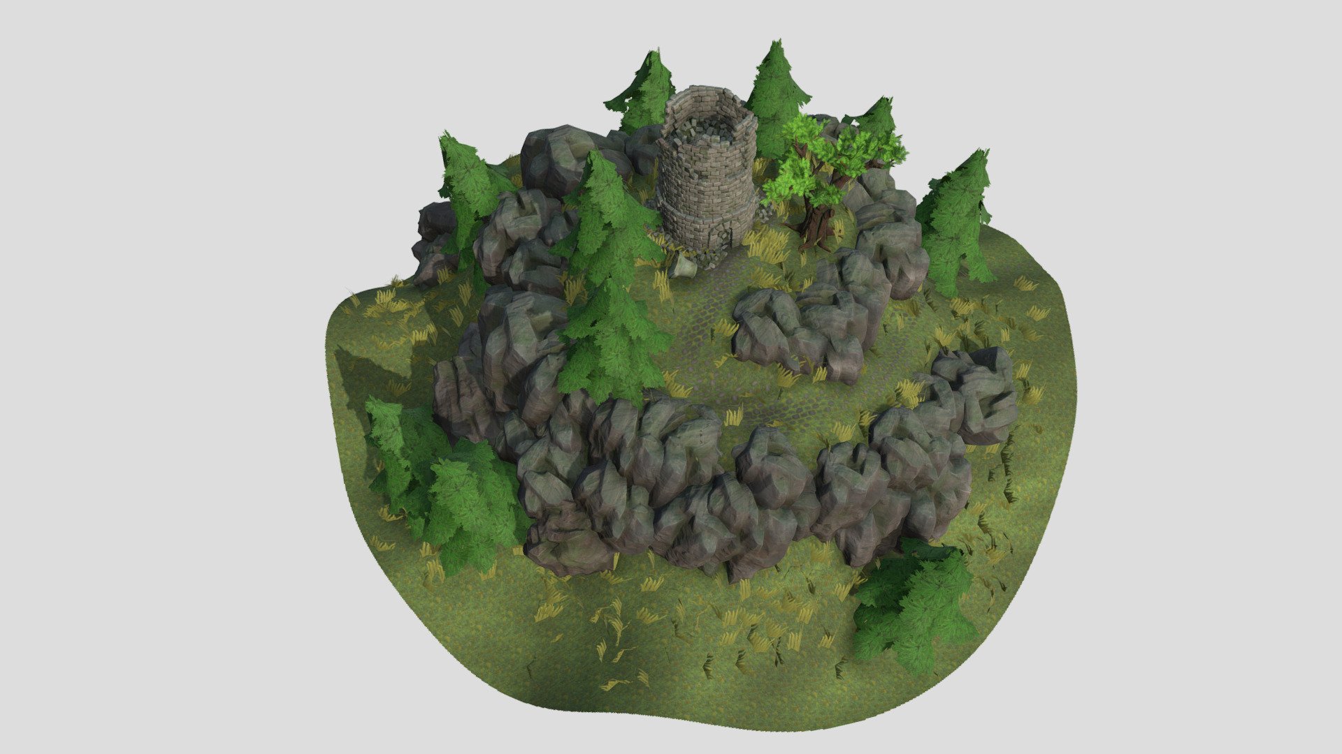 Ruined Tower - 3D model by BrageU (@besdue) [eda3c6a] - Sketchfab