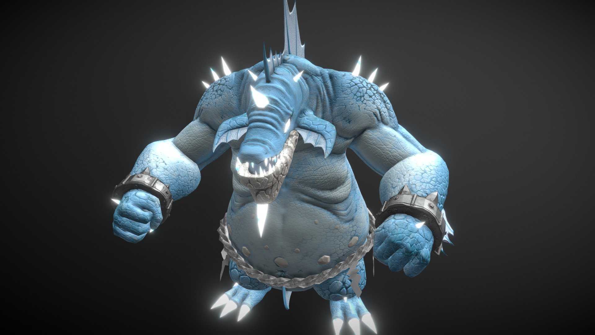 Fish-Reptile Creature - Animated - 3D model by Cedric J. (@cedricj ...