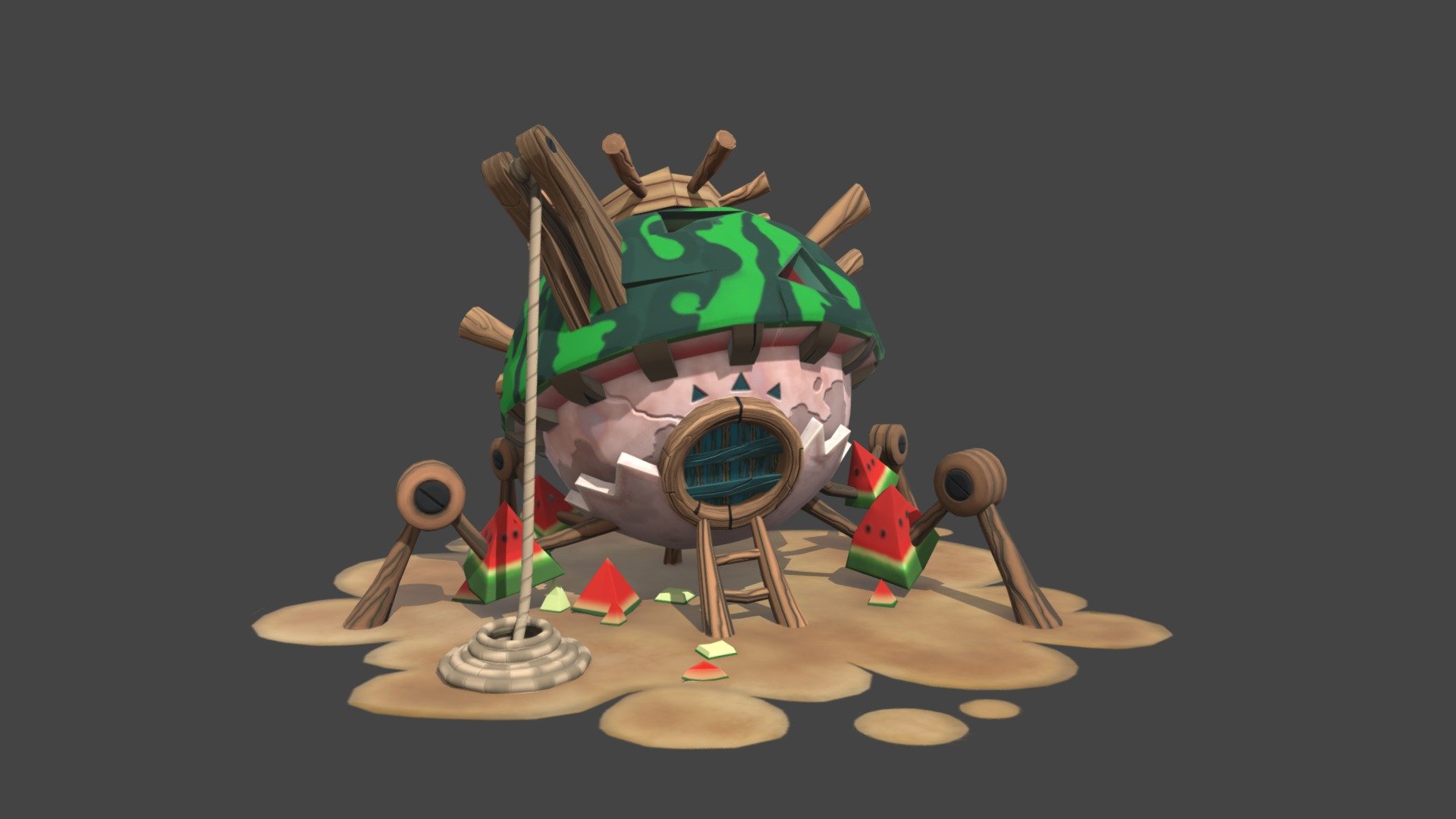Fruit House: Watermelon - 3D model by imaginaryaya [edab9b4] - Sketchfab
