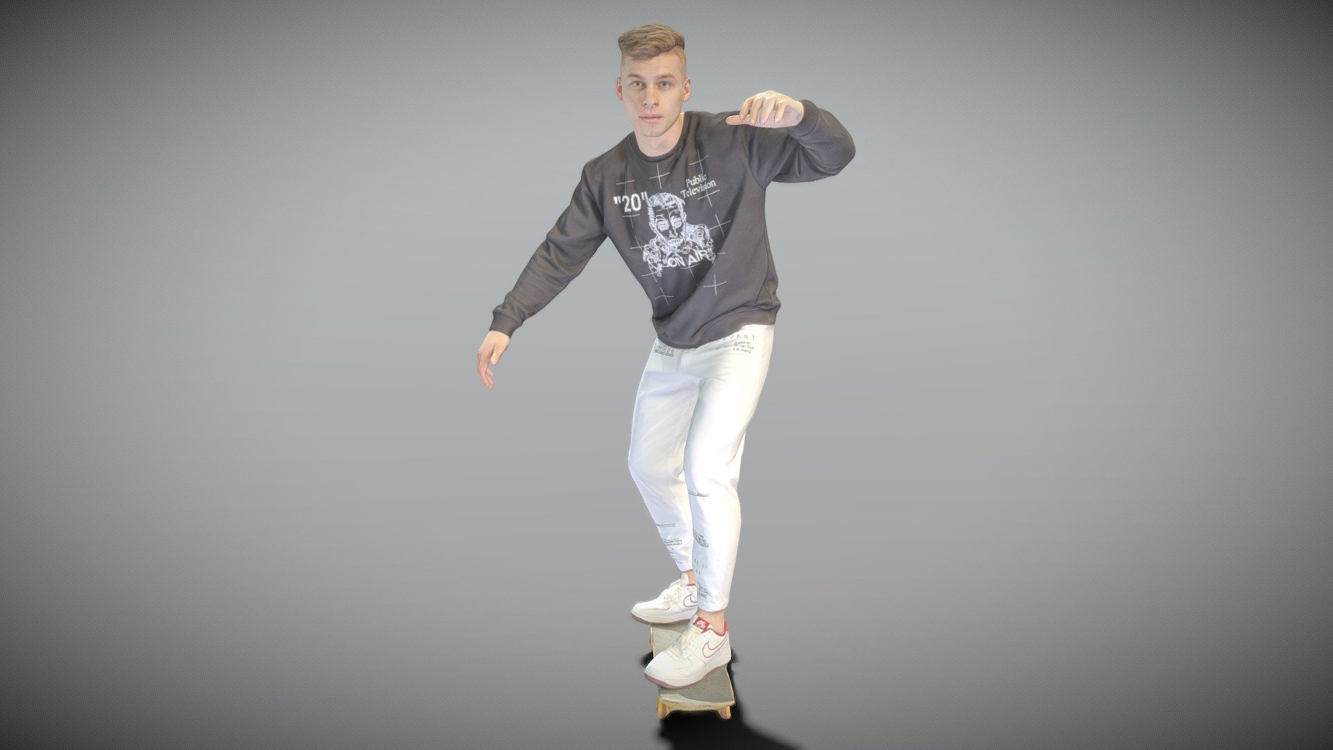 Young sporty man on a skateboard 134 - Buy Royalty Free 3D model by ...