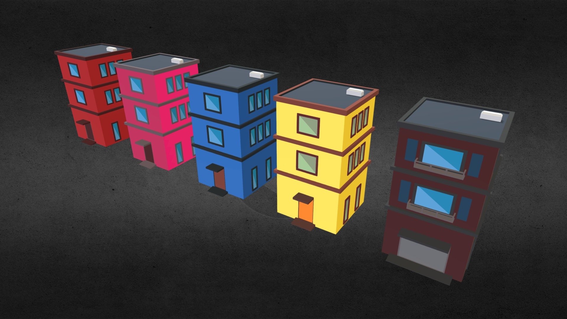 Cartoonish Building Models - Download Free 3D model by saqib24 [edb5e19 ...