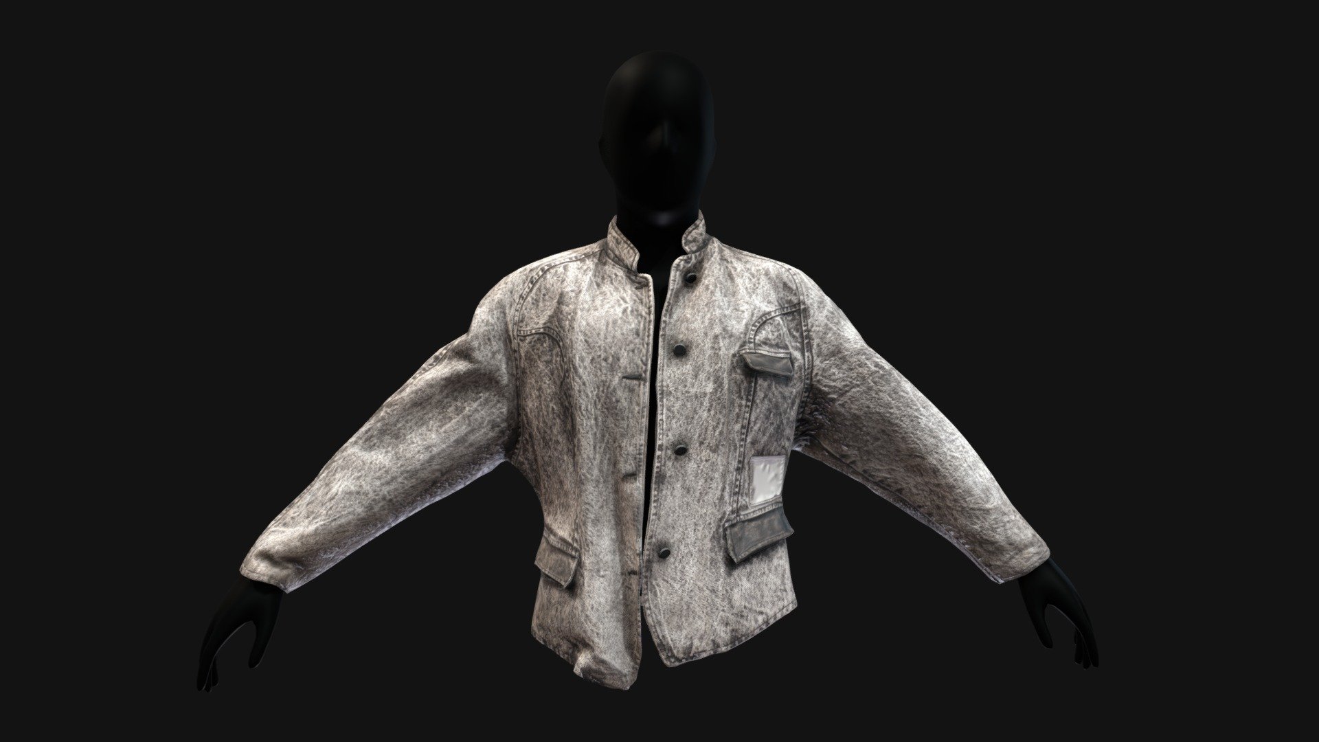 Coat - Grey denim jacket - scan - low poly - Buy Royalty Free 3D model ...