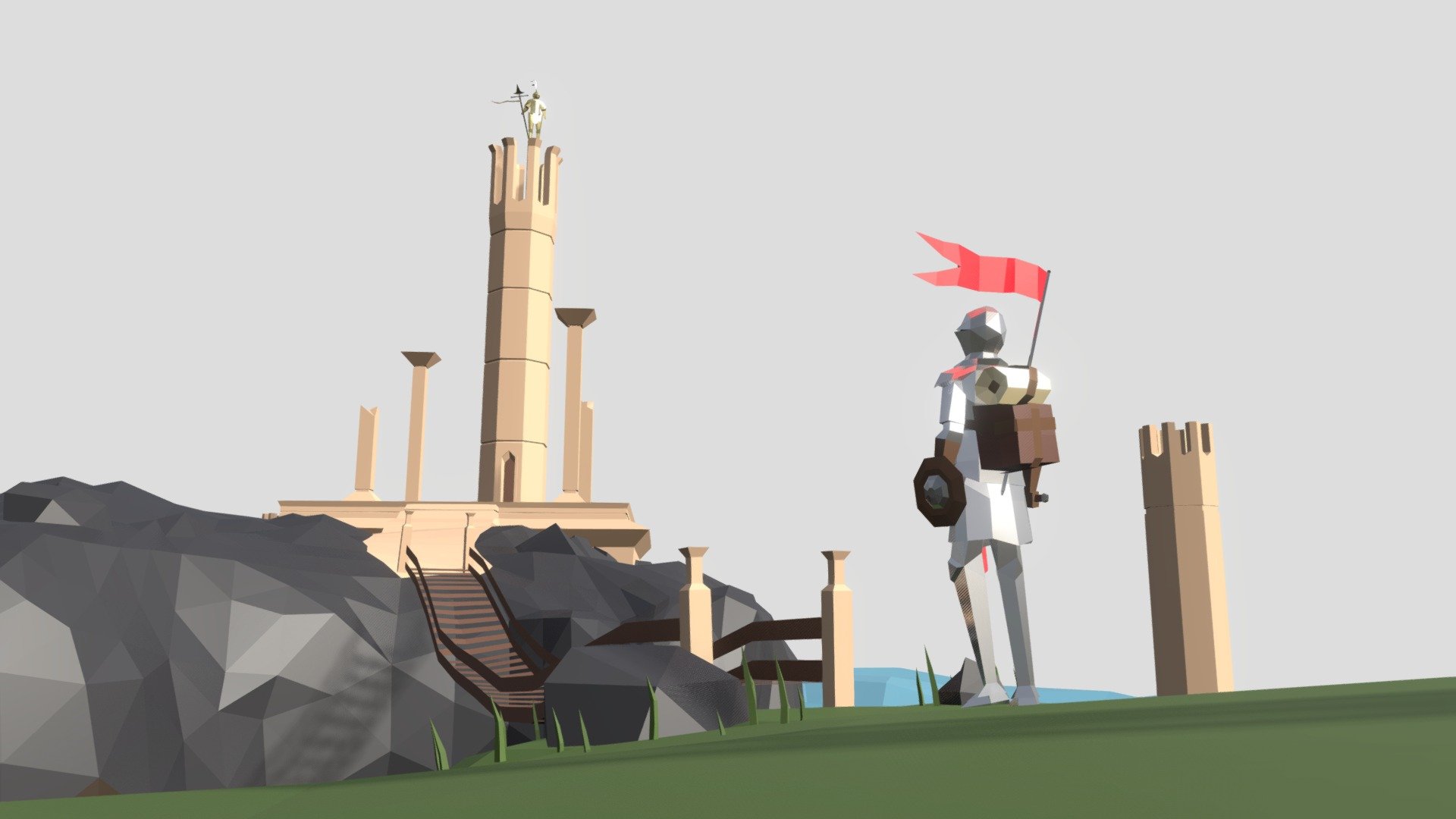 The Brave Knight and the Vigilant Defender - Download Free 3D model by ...