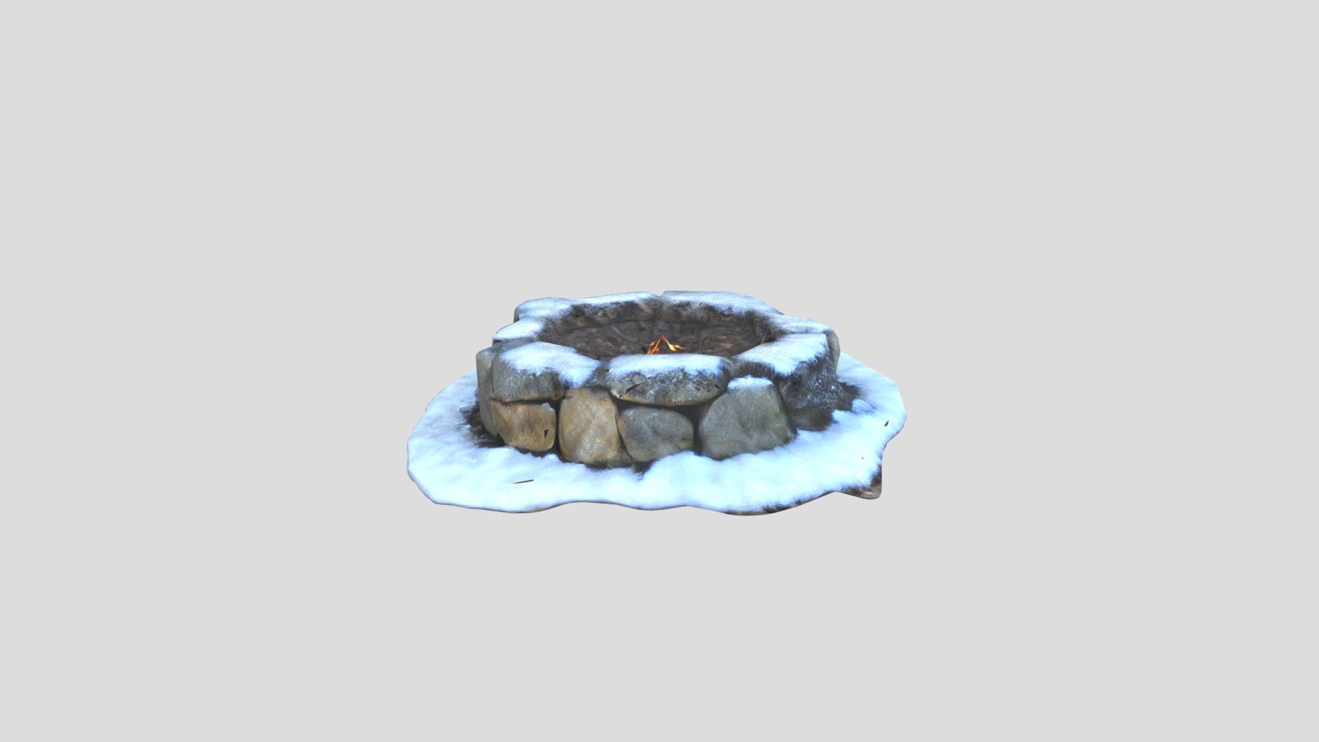 A Snowy Stone Fire Pit L - Download Free 3D model by stefanorivera ...