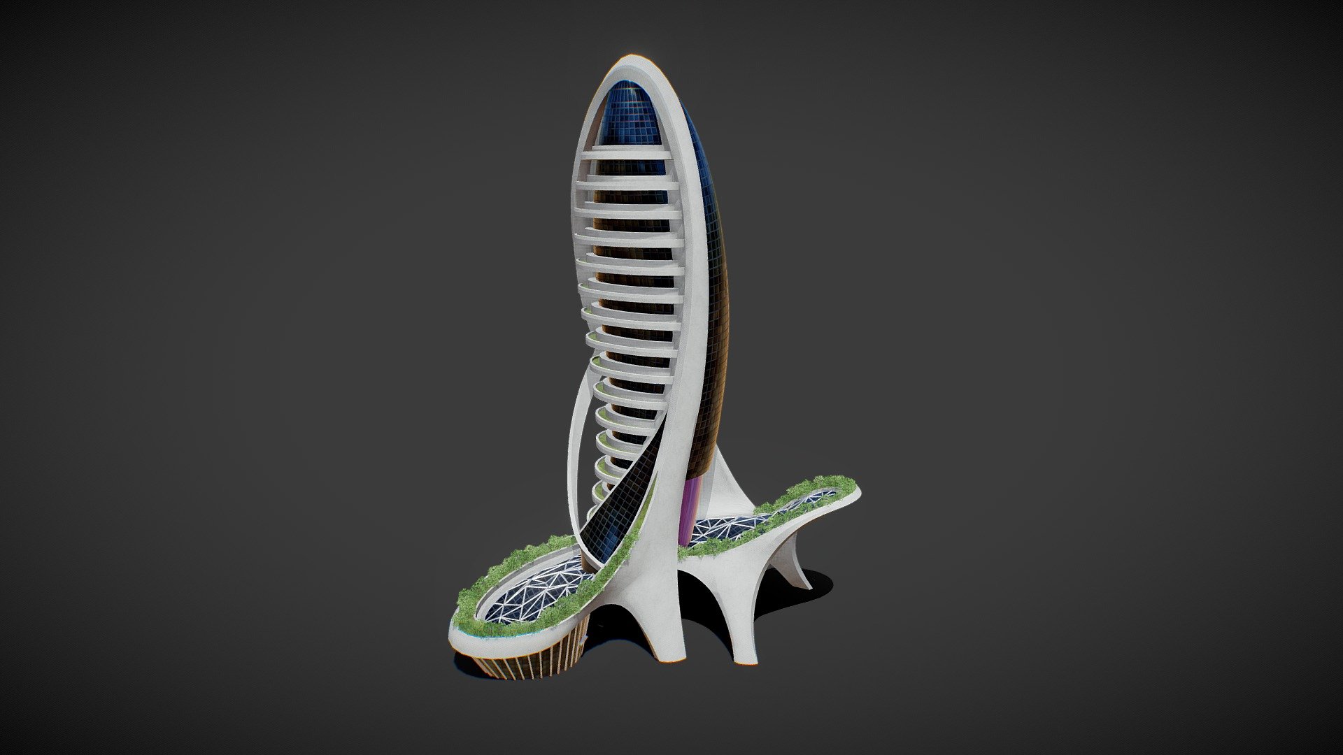 Futuristic city Utopian Buildings kit U010 - 3D model by Zippy ...