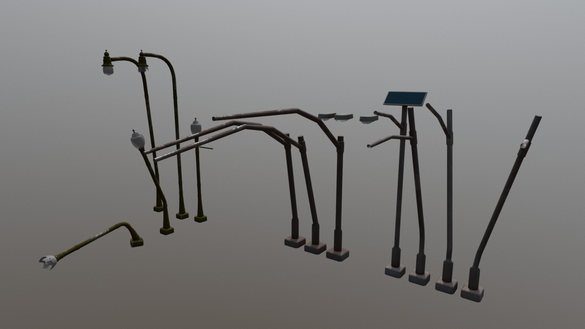 Street Lamps and Traffic Light Poles - Buy Royalty Free 3D model by ...